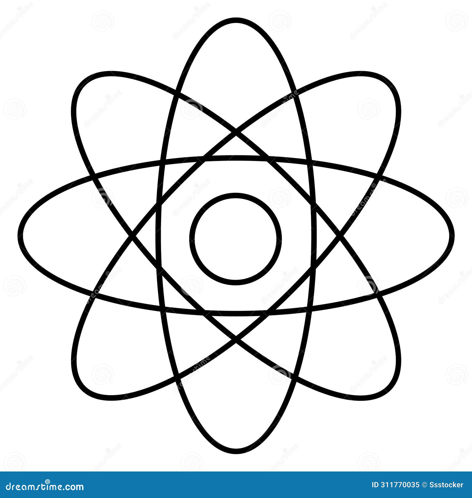 Atom Model Line Icon. Physics Symbol Stock Vector - Illustration of ...