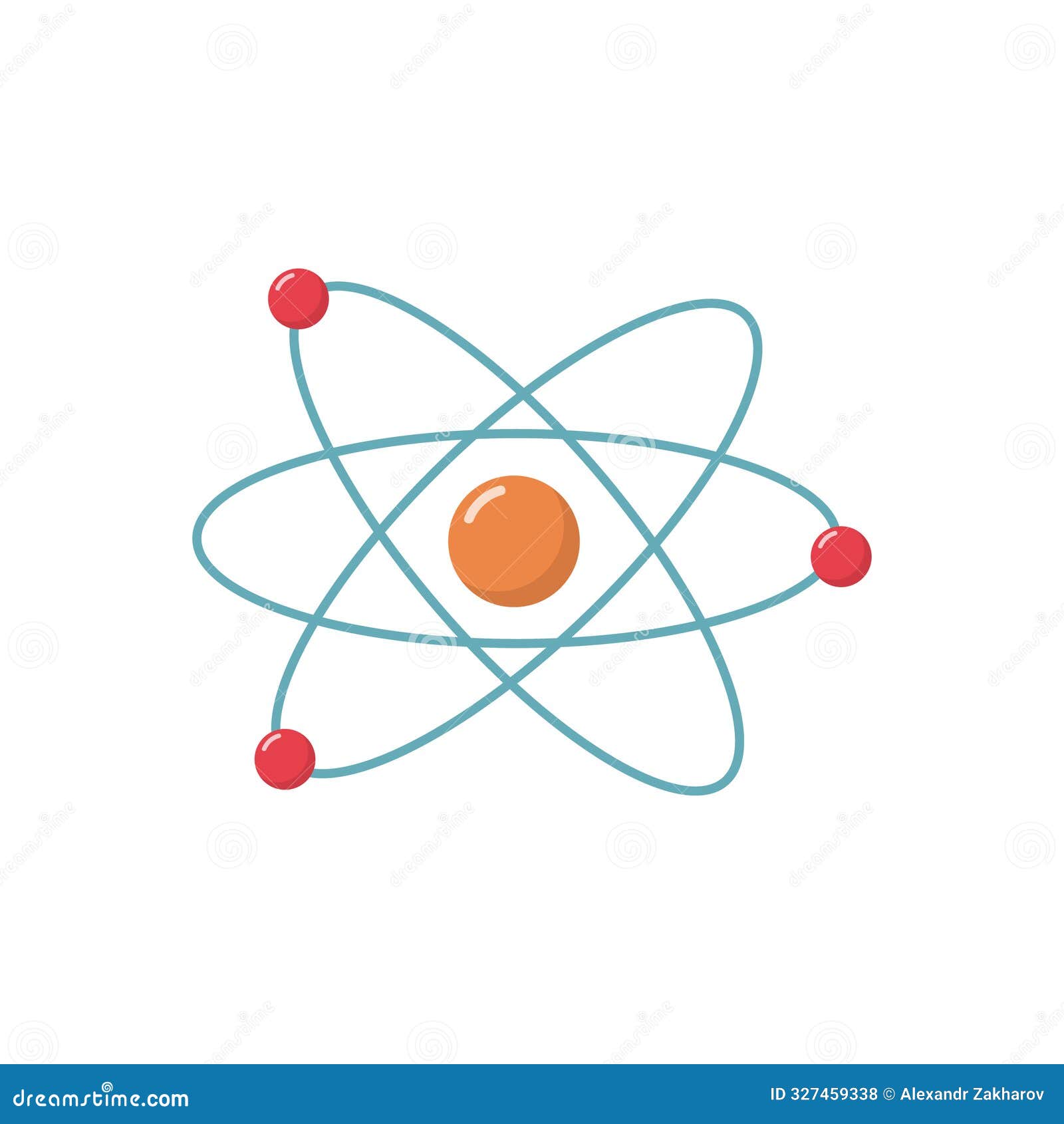 Atom Model. Nuclear Atom Icon. Vector Cartoon Illustration Stock Vector ...