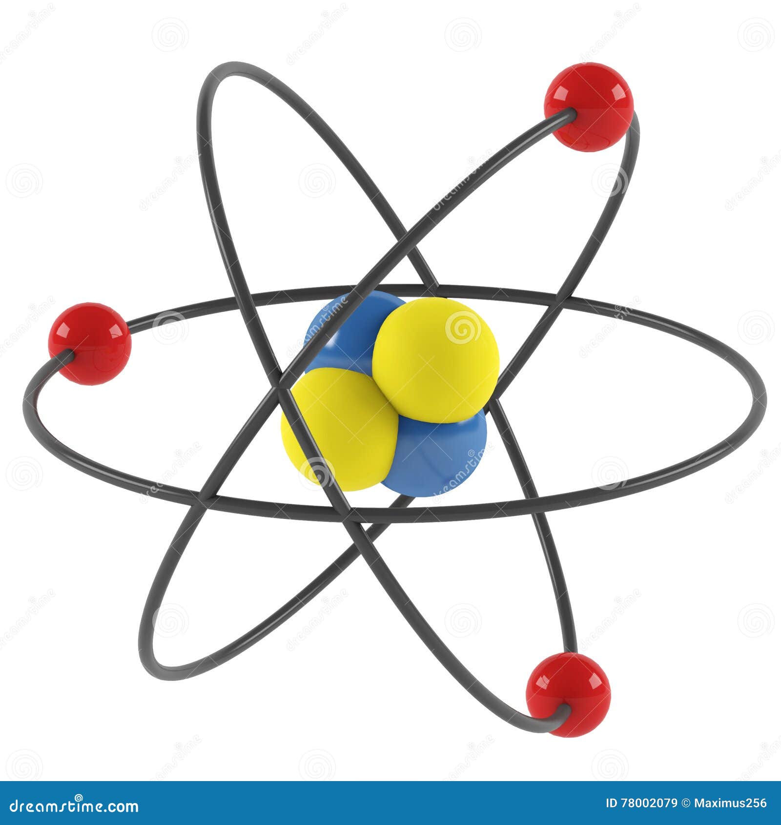 Atom model stock illustration. Illustration of chemical - 78002079