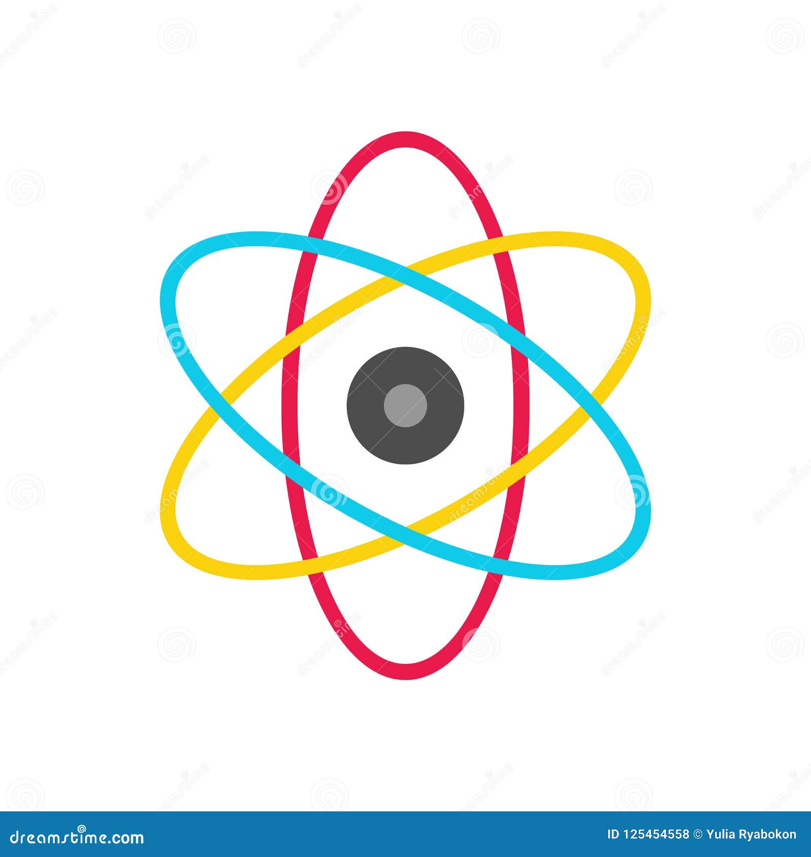 Atom modern flat icon stock illustration. Illustration of painting ...