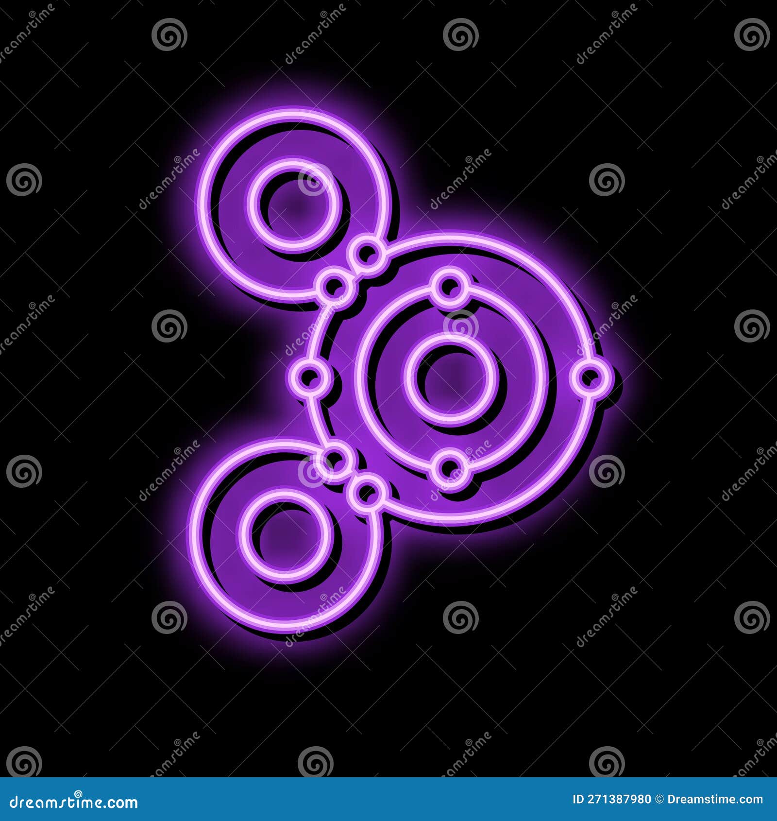 Atom Molecular Structure Neon Glow Icon Illustration Stock Vector ...