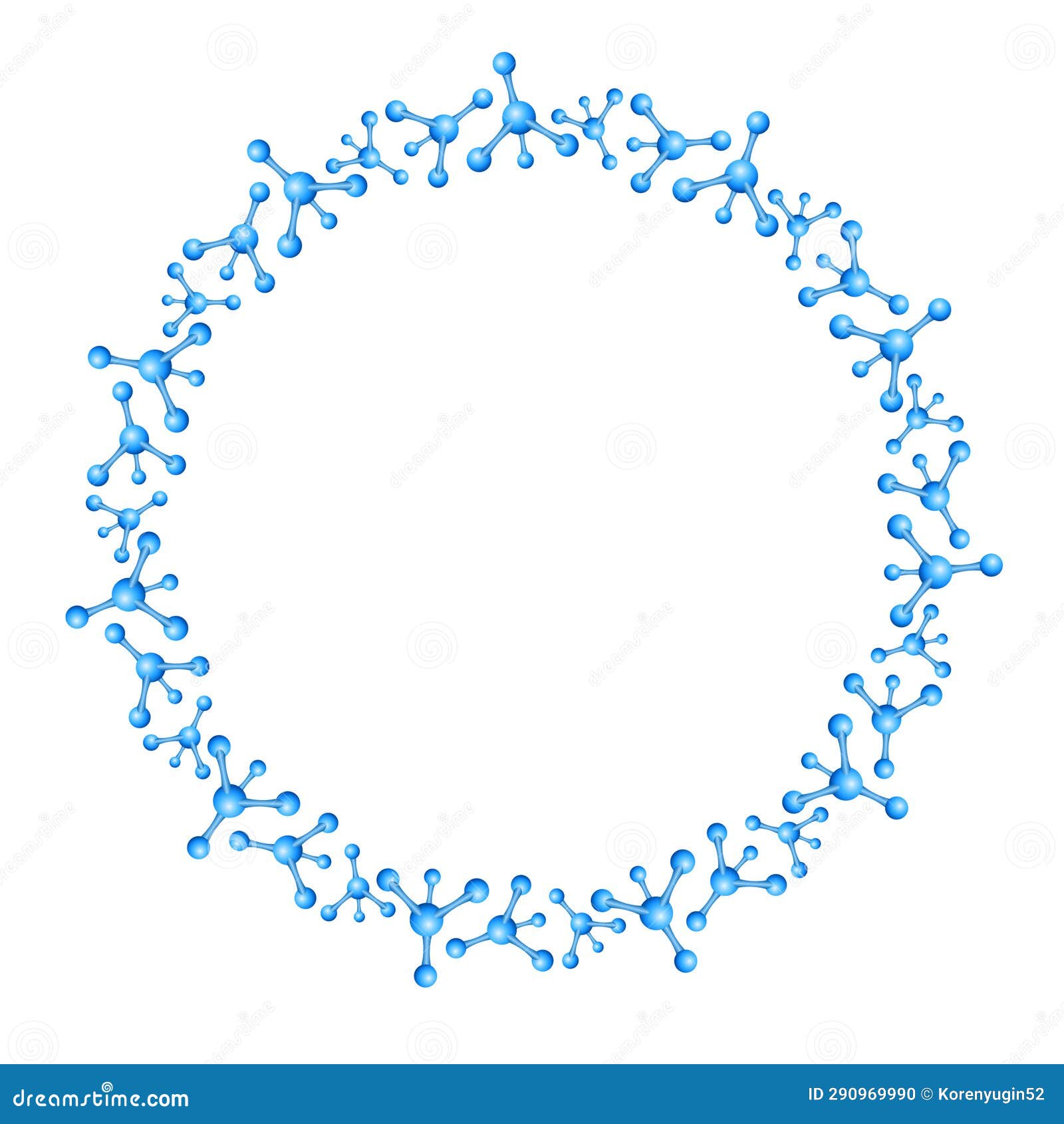 Atom and Molecule Art Drawn Round Frame Stock Vector - Illustration of ...