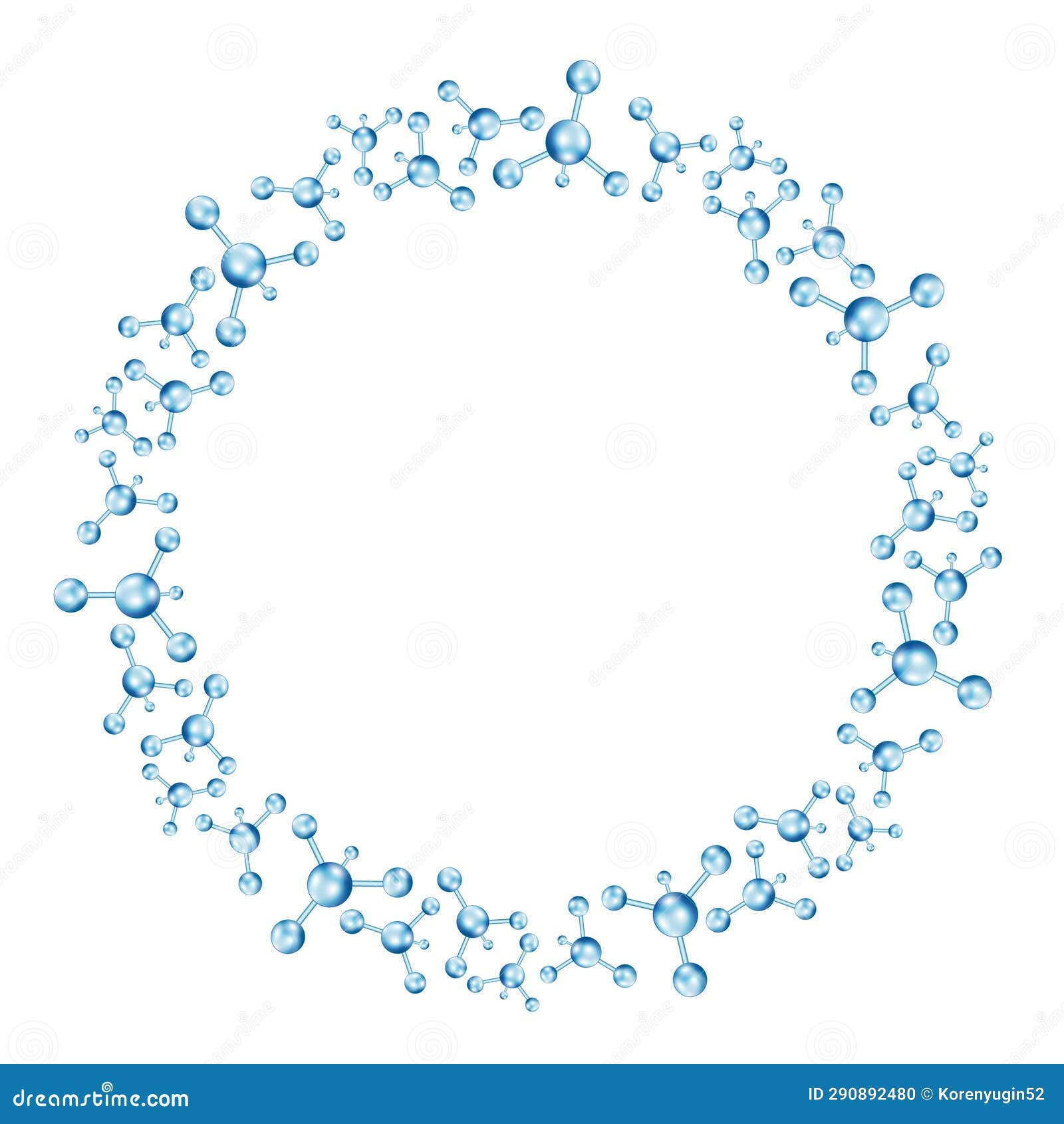 Atom and Molecule Art Drawn Round Frame Stock Vector - Illustration of ...