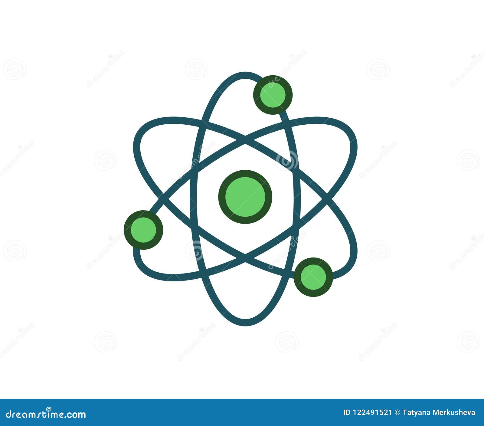 Atom, Molecule Icon. Line Colored Vector Illustration Stock Vector ...