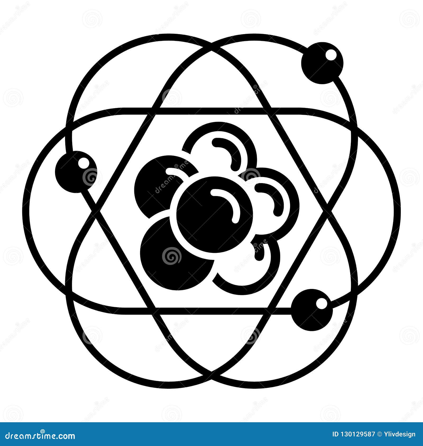 Atom Molecule Icon, Simple Style Stock Vector - Illustration of physics ...