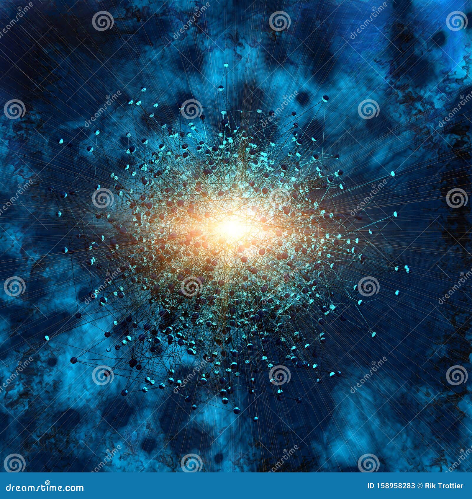 Atom fission model stock illustration. Illustration of bond - 158958283