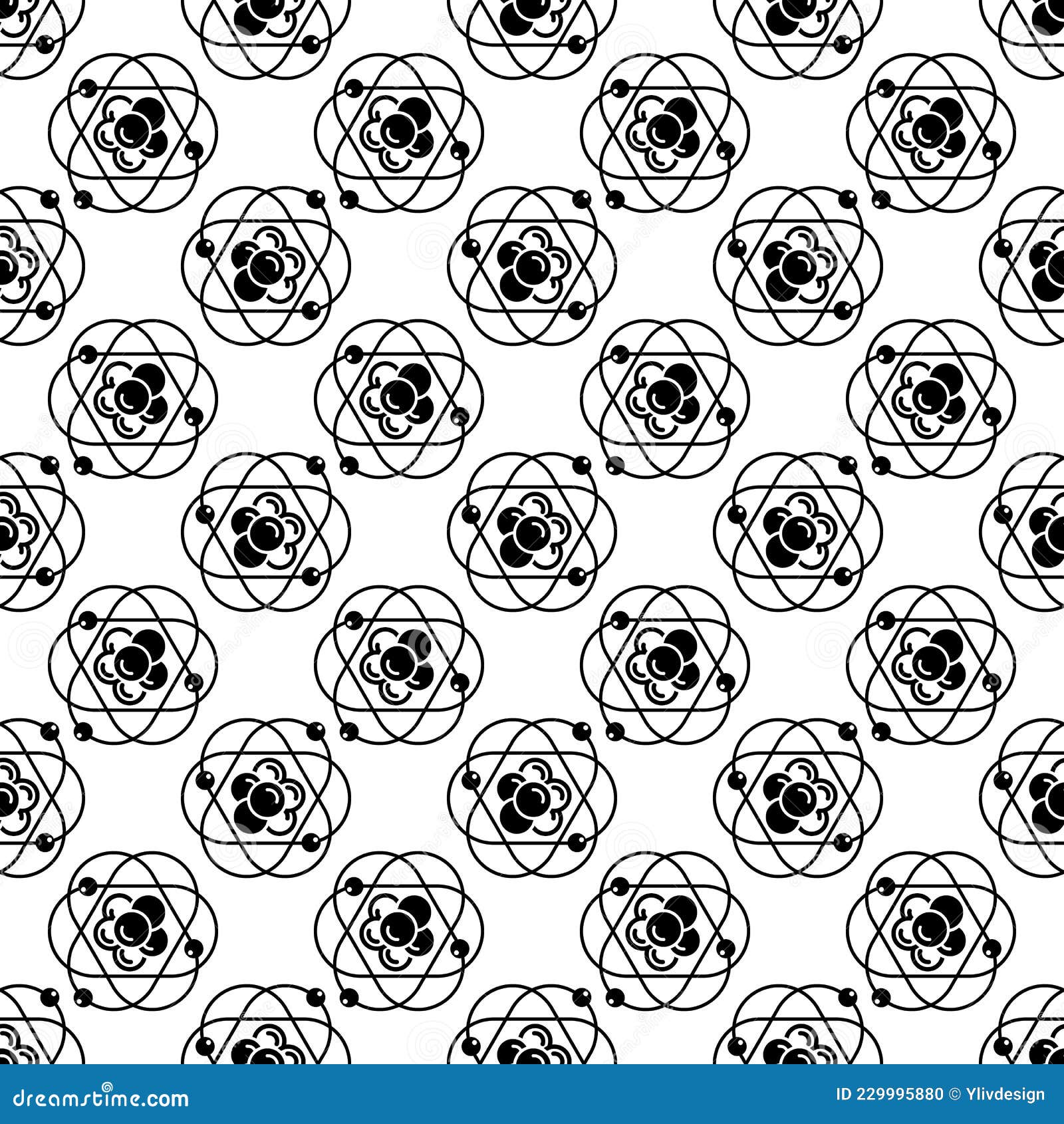 Atom Molecule Pattern Seamless Vector Stock Vector - Illustration of ...