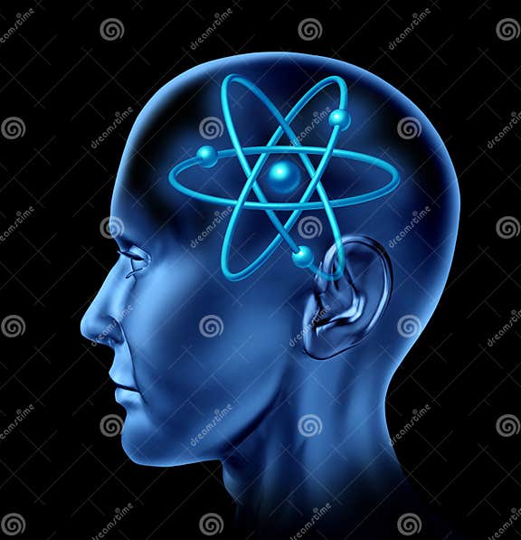 Atom Molecule Science Symbol Brain Stock Illustration - Illustration of ...