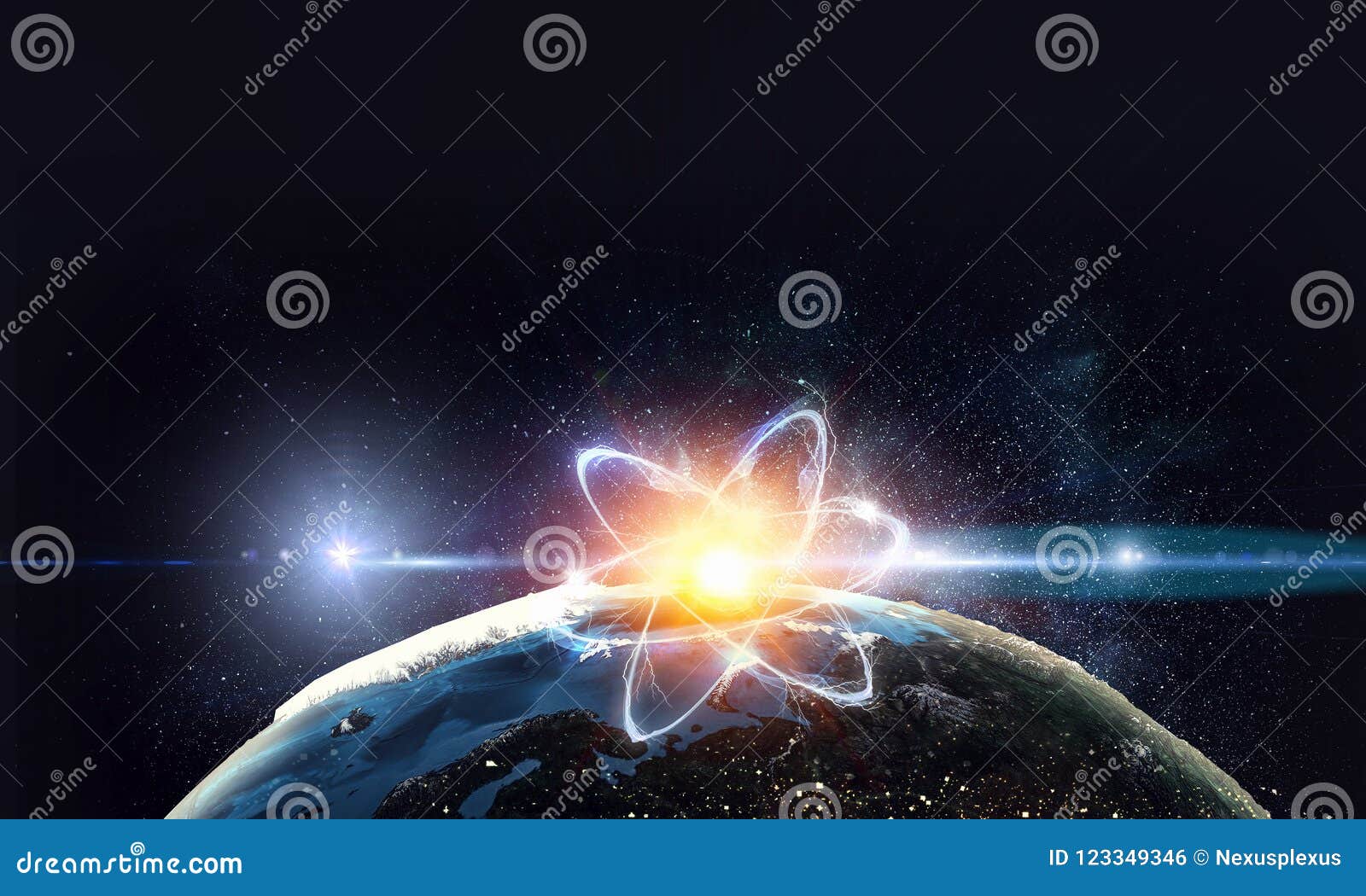 Astronomy Concept Backdrop. 3d Rendering Stock Illustration ...