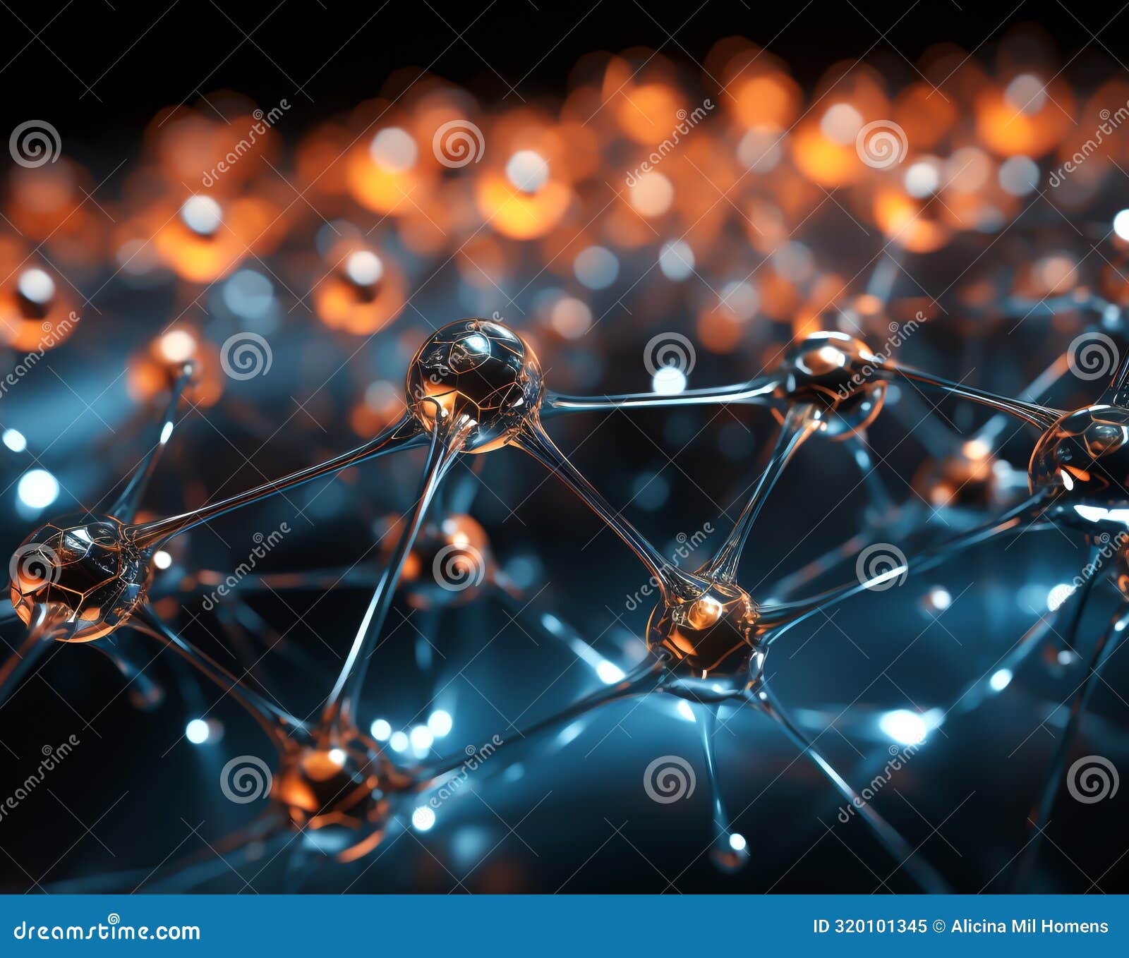 Atom or Molecule Structure on Digital Background Stock Illustration ...