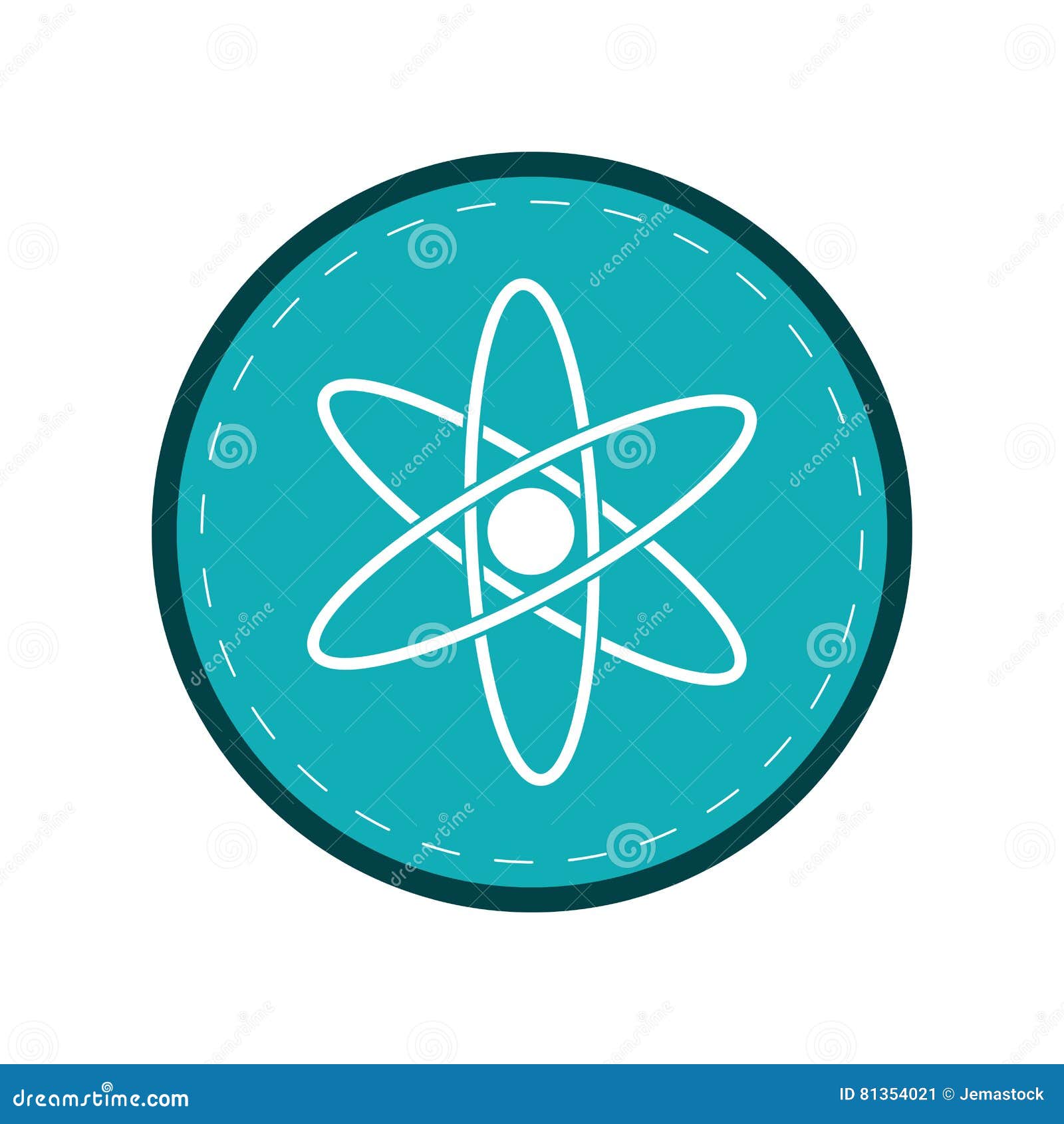 Atom Molecule Structure Model Blue Circle Stock Vector - Illustration ...