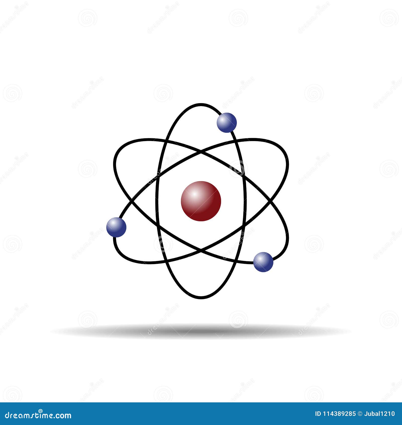Atom Molecule Symbol, Flat Icon Stock Vector - Illustration of medicine ...