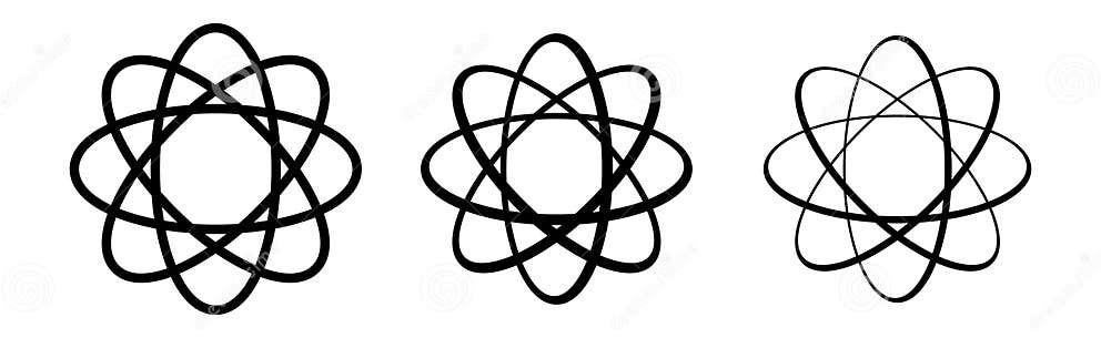 Atom Nuclear Circle Orbital Structure Icon Stock Illustration ...
