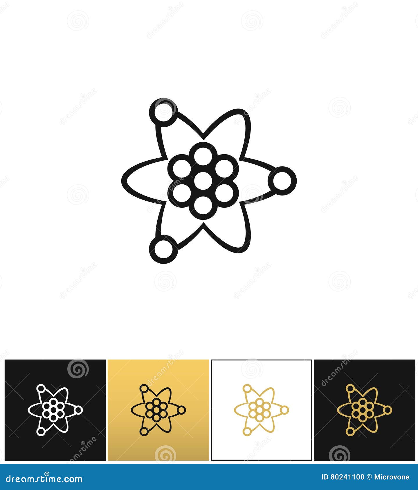 Atom or Nuclear Core Structure Vector Icon Stock Vector - Illustration ...