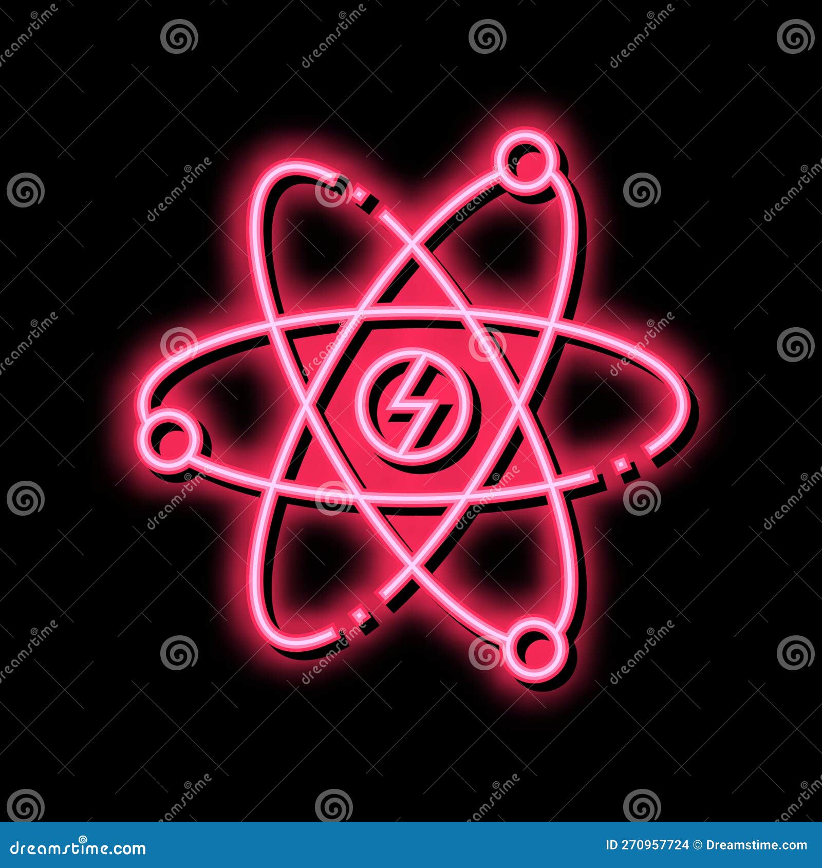 Atom Nuclear Energy Neon Glow Icon Illustration Stock Vector ...