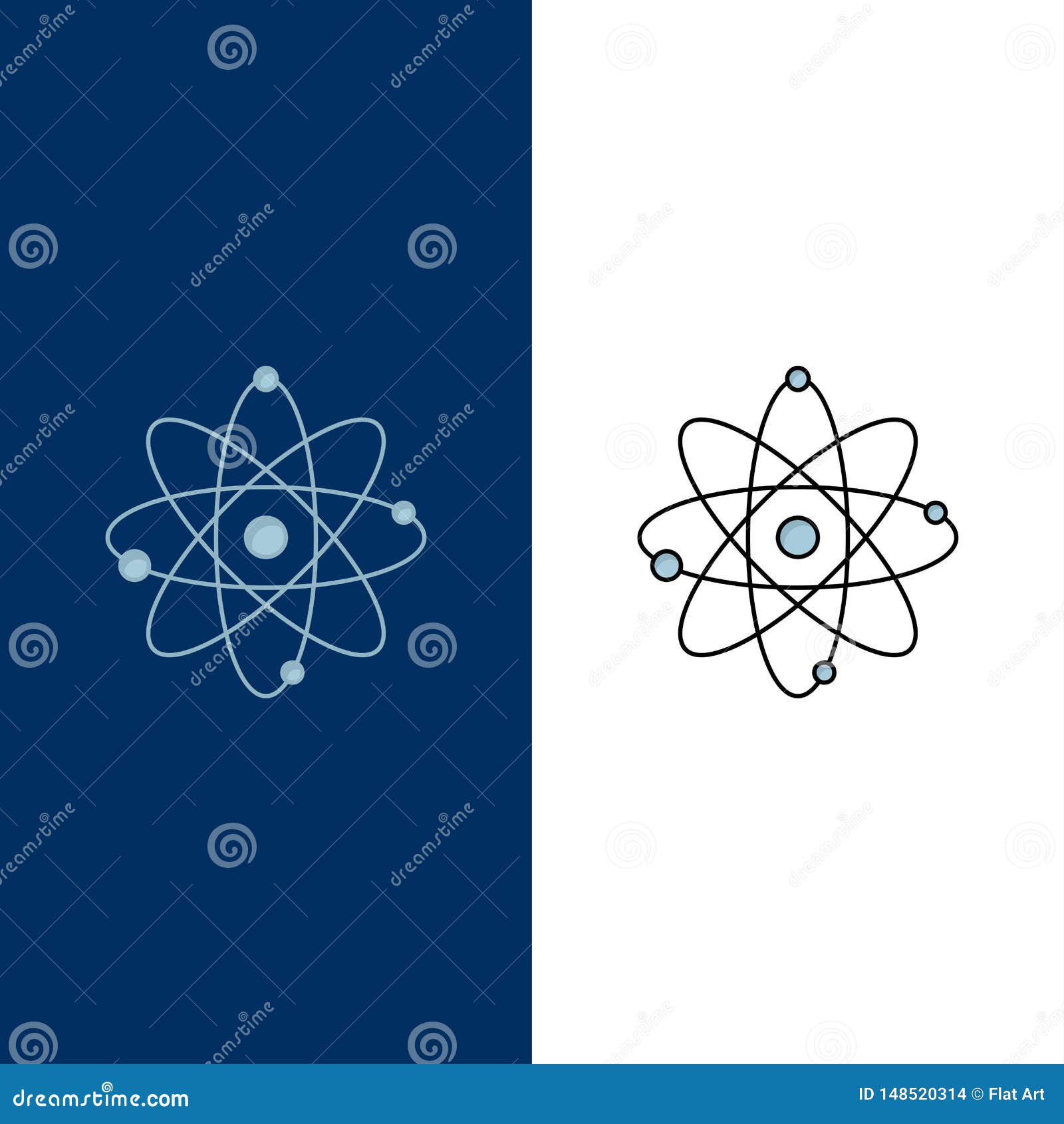 Atom, Nuclear, Molecule, Chemistry, Science Flat Color Icon Vector ...