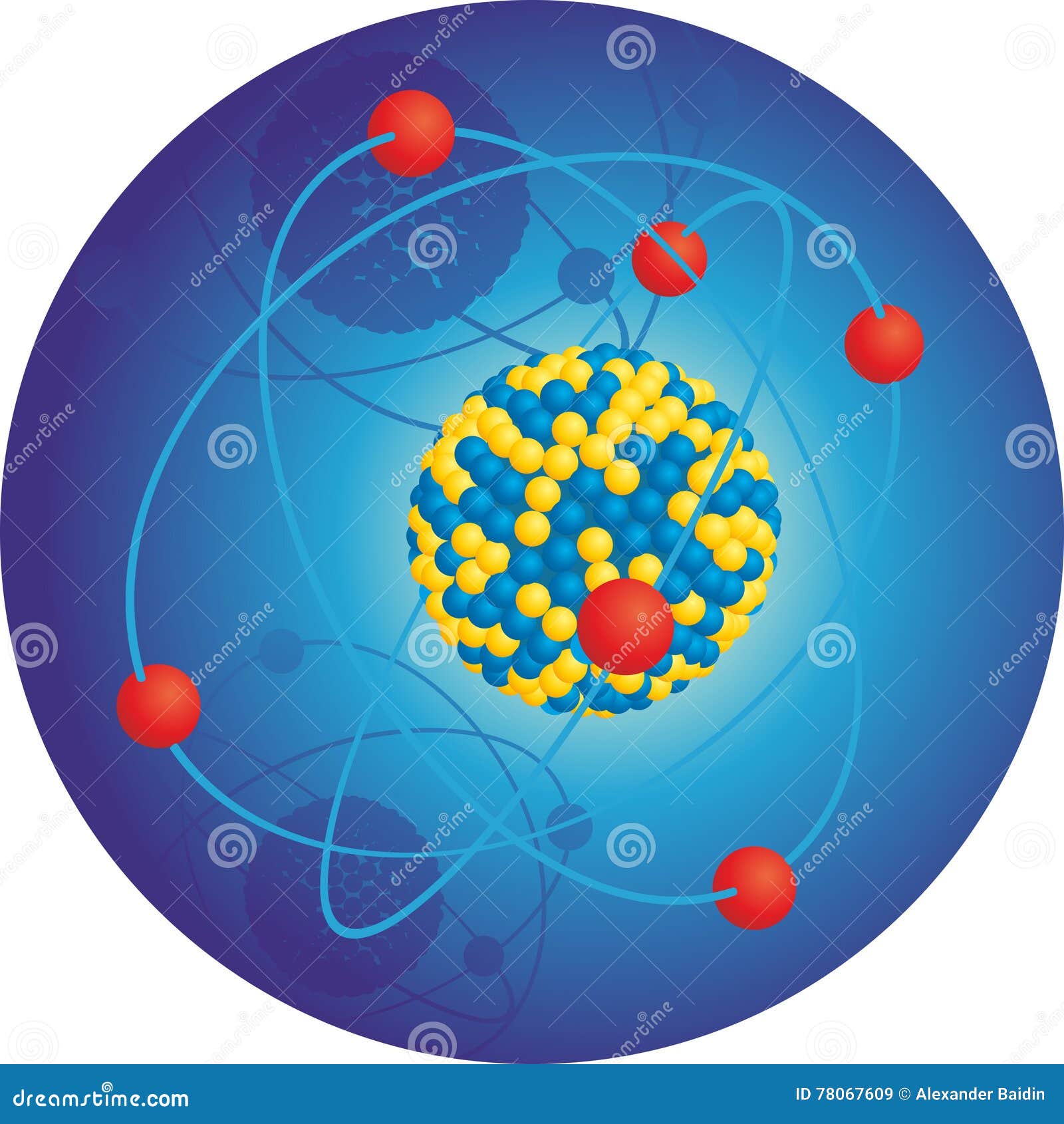 Atom Nucleus Royalty Free Cartoon 6452468