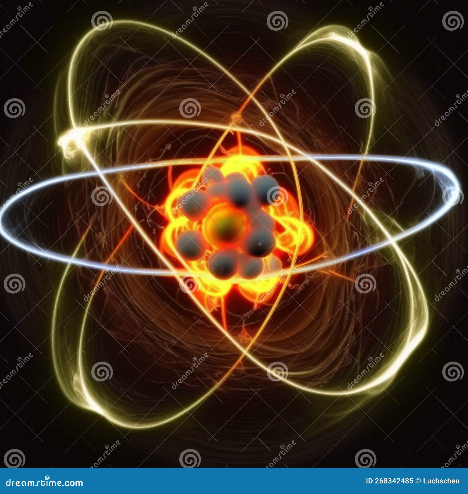 Atom with a Nucleus of Protons and Neutrons and Orbits of Electrons Stock Illustration ...