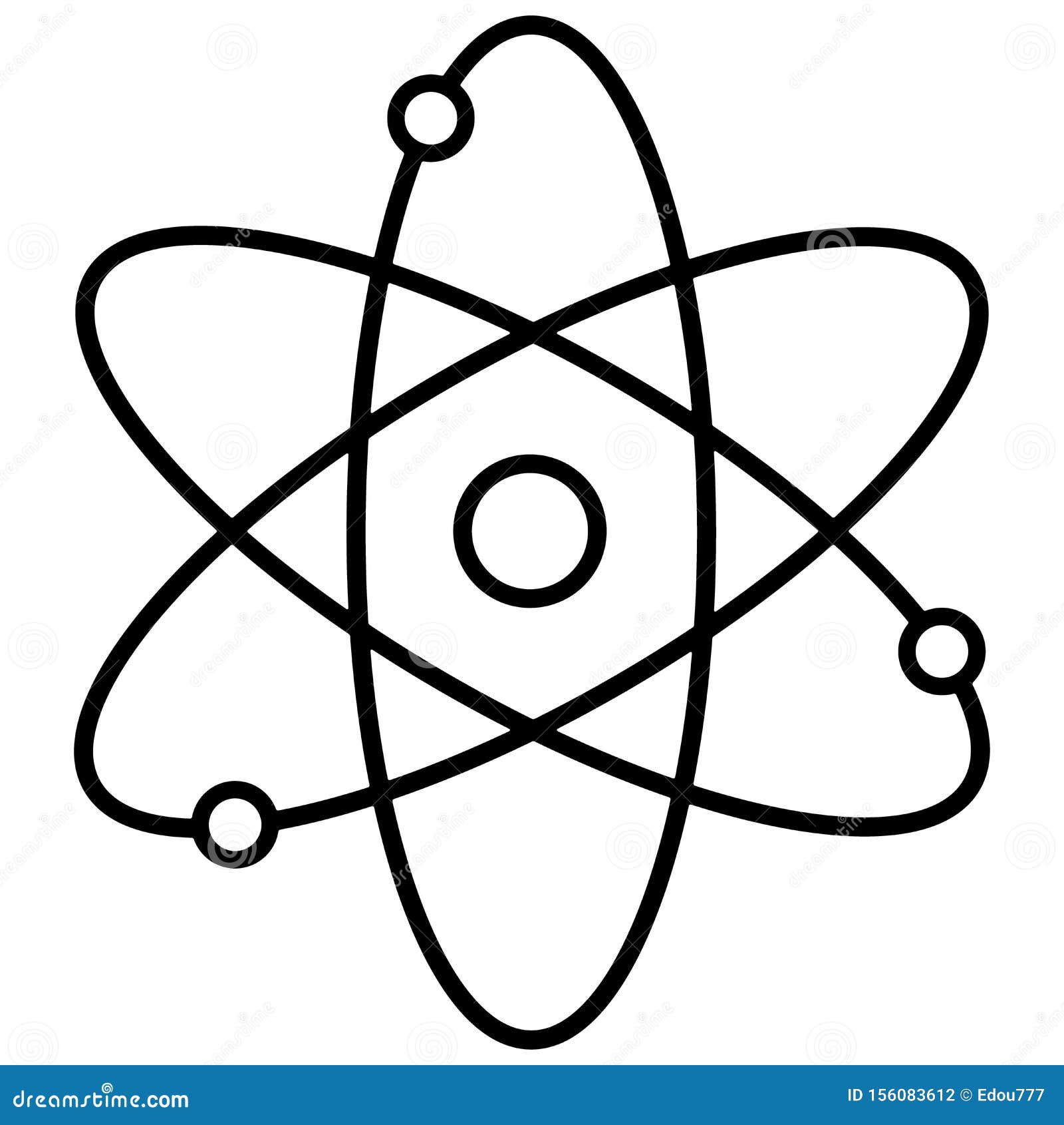Atom Outline 1 stock illustration. Illustration of background - 156083612