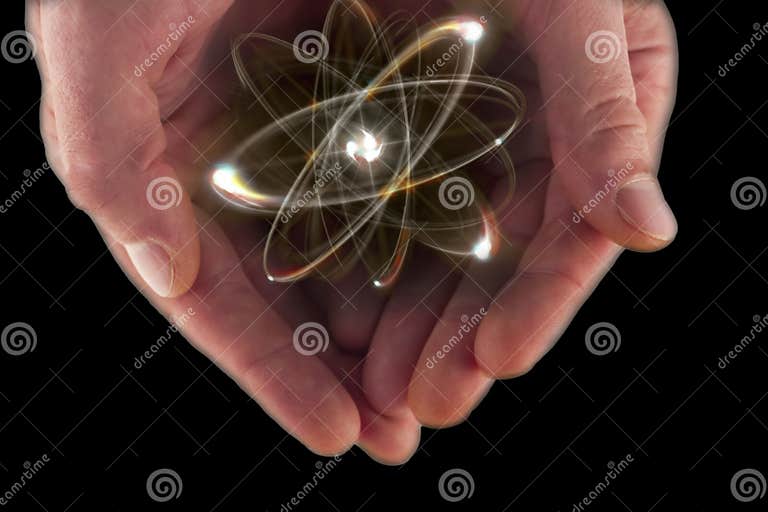 Atom Particle Hands foto de stock. Imagem de atômico - 60222708