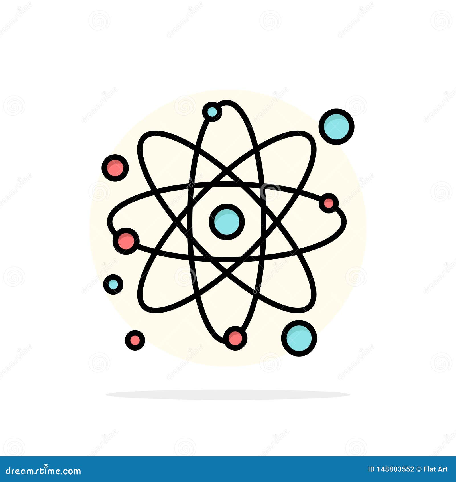 Atom, Particle, Molecule, Physics Abstract Circle Background Flat Color ...