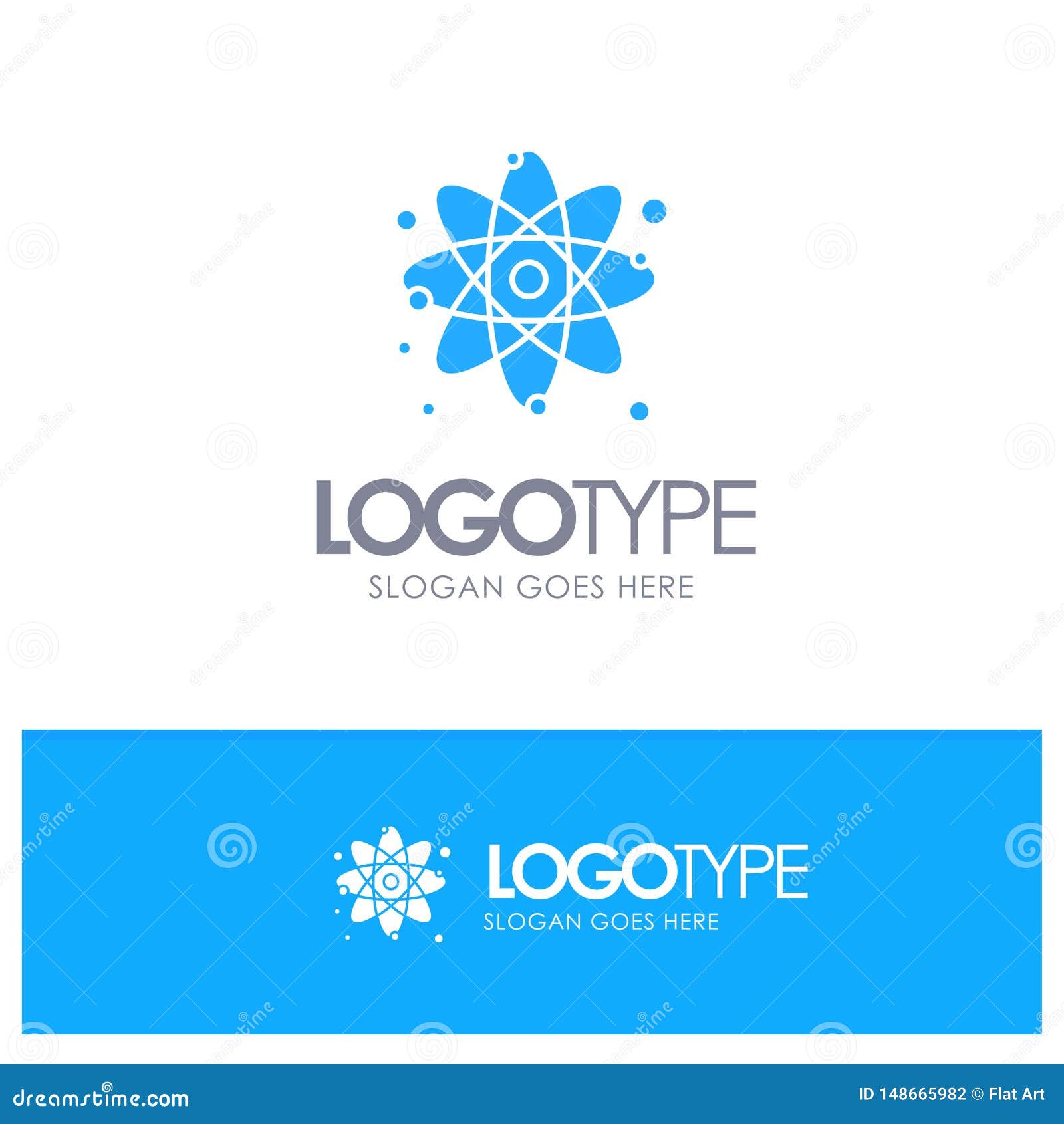 Atom, Particle, Molecule, Physics Blue Solid Logo with Place for ...