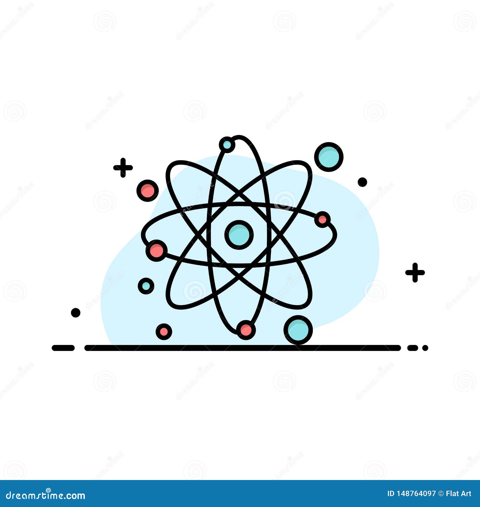 Atom, Particle, Molecule, Physics Business Logo Template. Flat Color ...