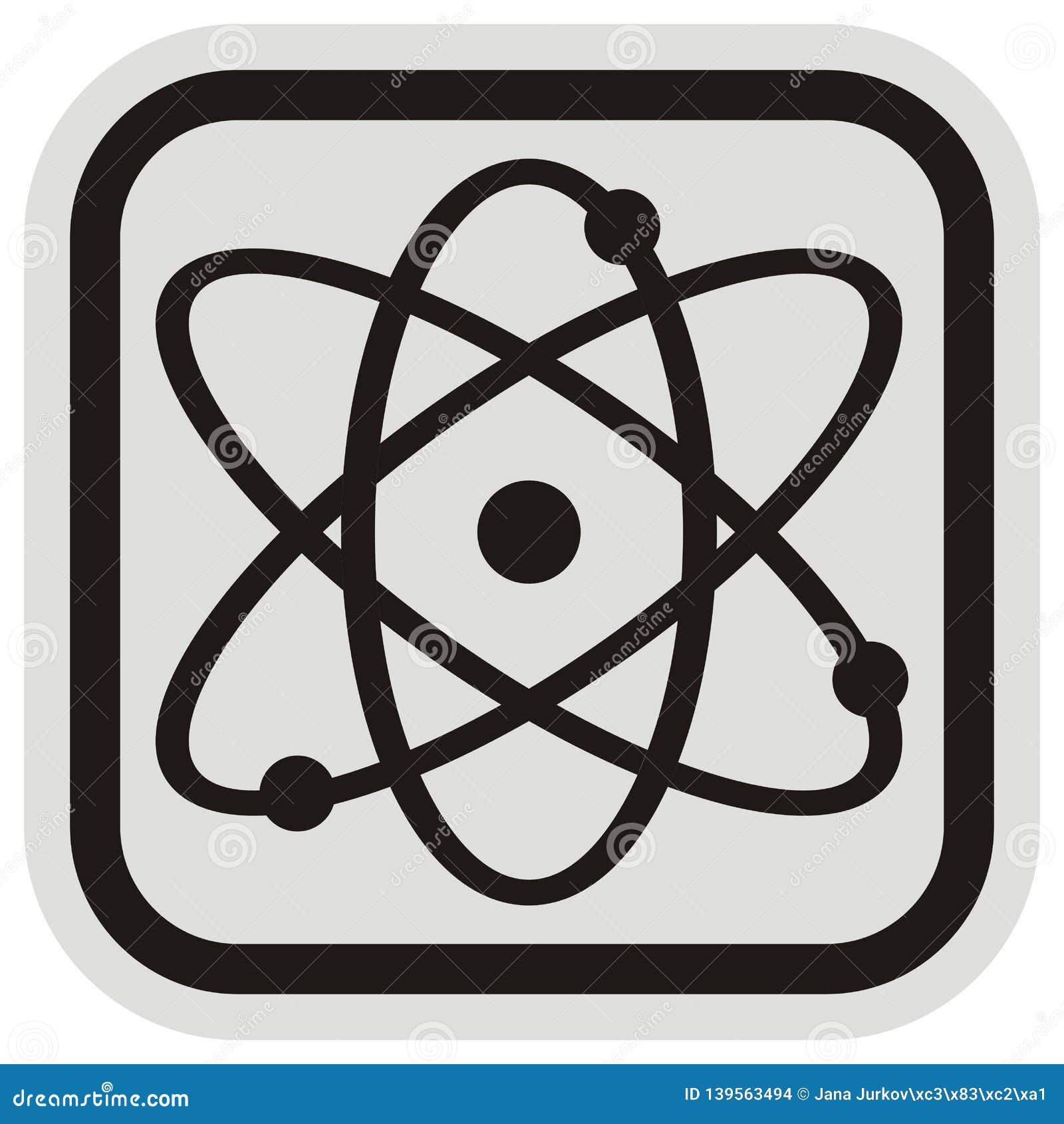Atom Particle, Vector Icon, Black Symbol, Frame Stock Vector ...