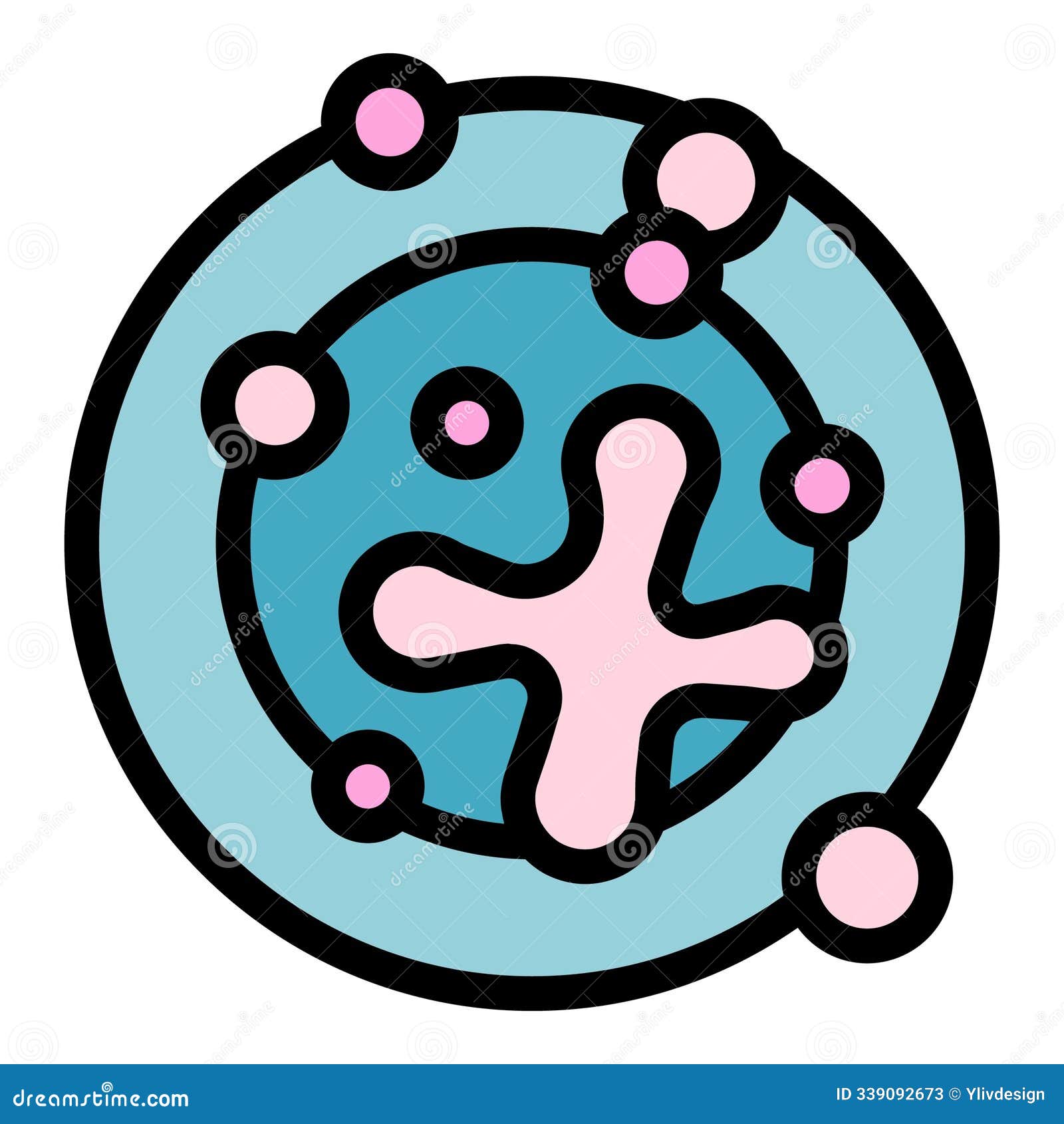 Atom Particles Inside Orbiting Around Nucleus Icon Stock Vector ...
