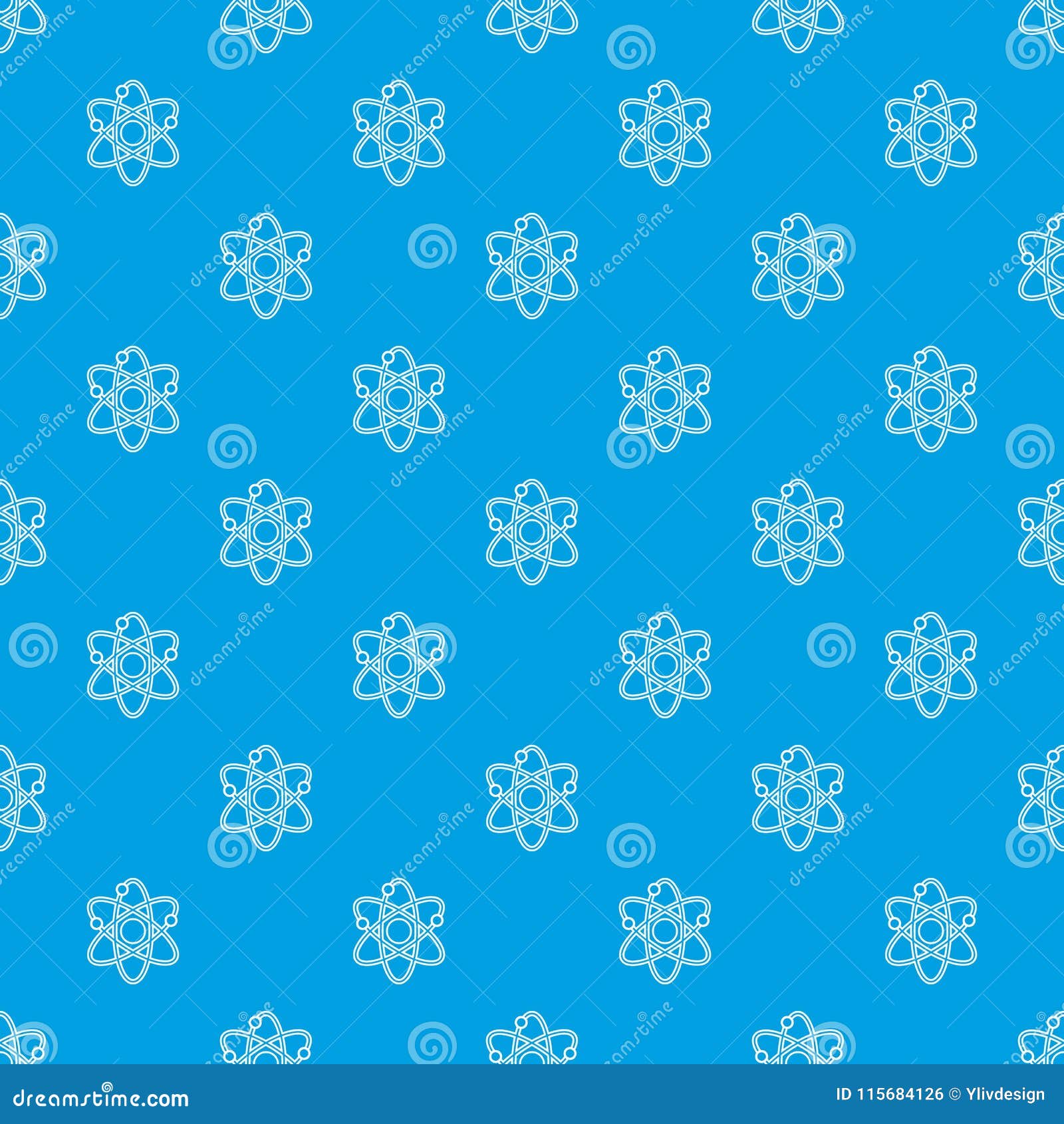 Atom Pattern Vector Seamless Blue Stock Vector - Illustration of ...