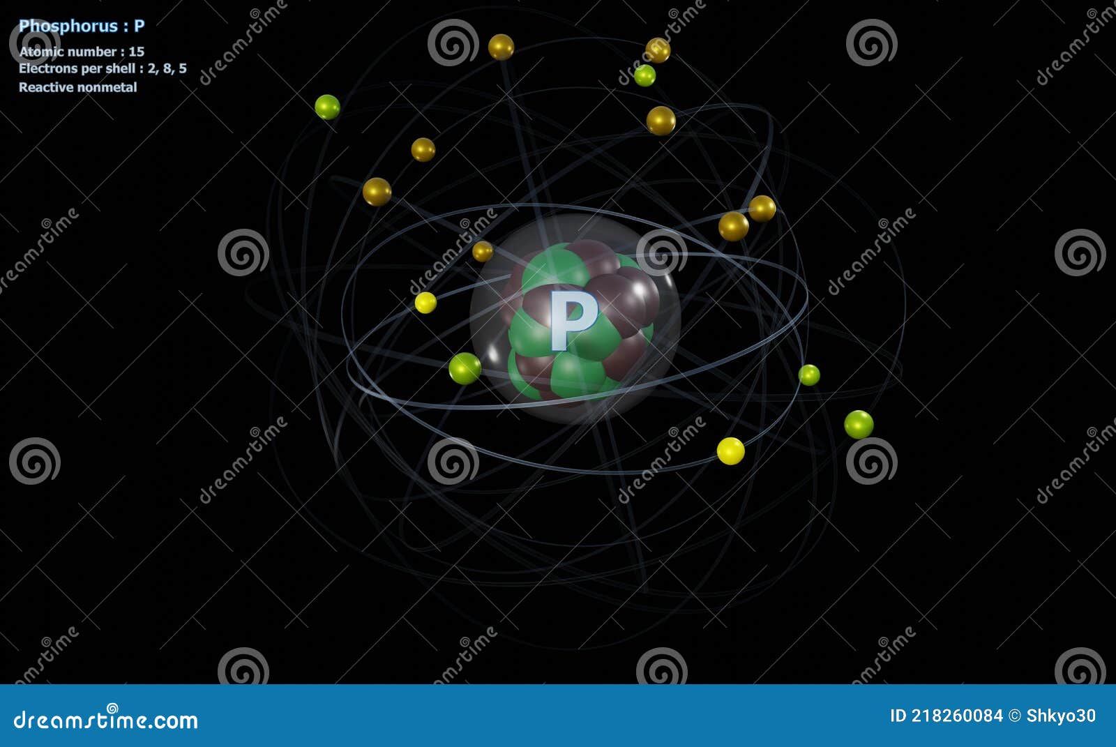Phosphorus Atom Bohr Model Cartoon Vector | CartoonDealer.com #267662195