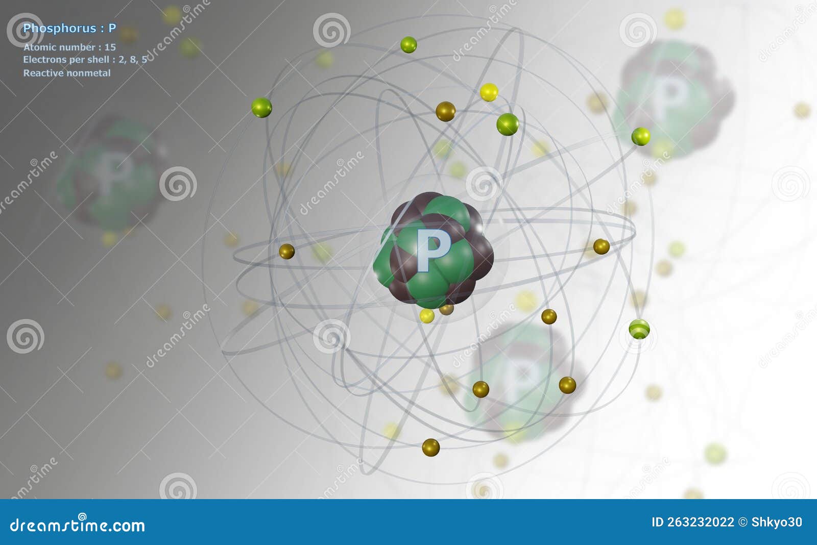 Phosphorus Atom Bohr Model Cartoon Vector | CartoonDealer.com #267662195