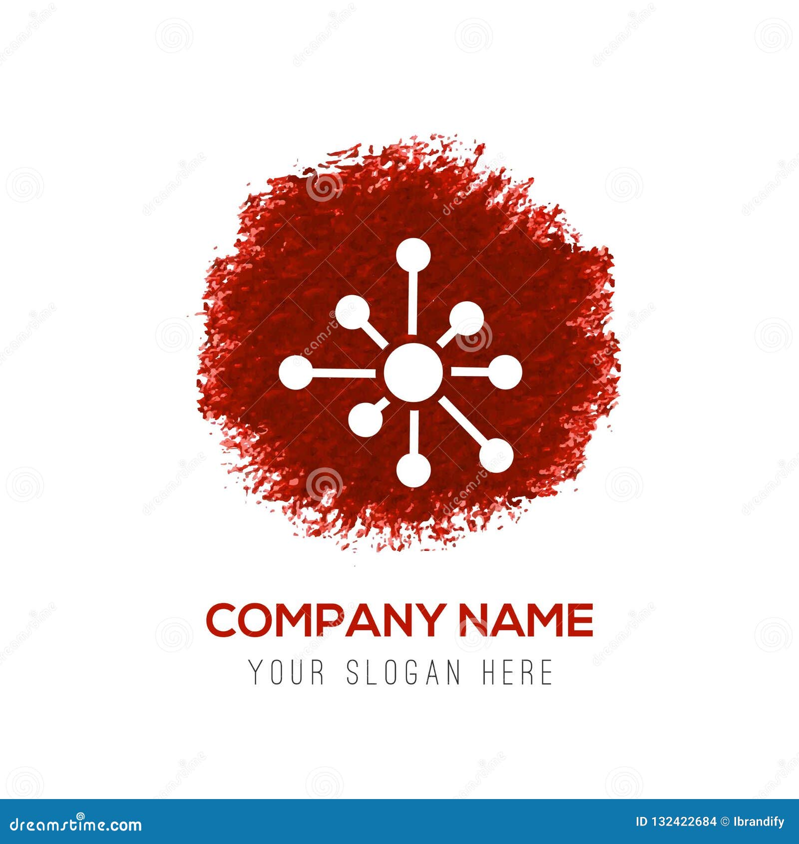 Atom, Physics Symbol - Red WaterColor Circle Splash Stock Vector ...