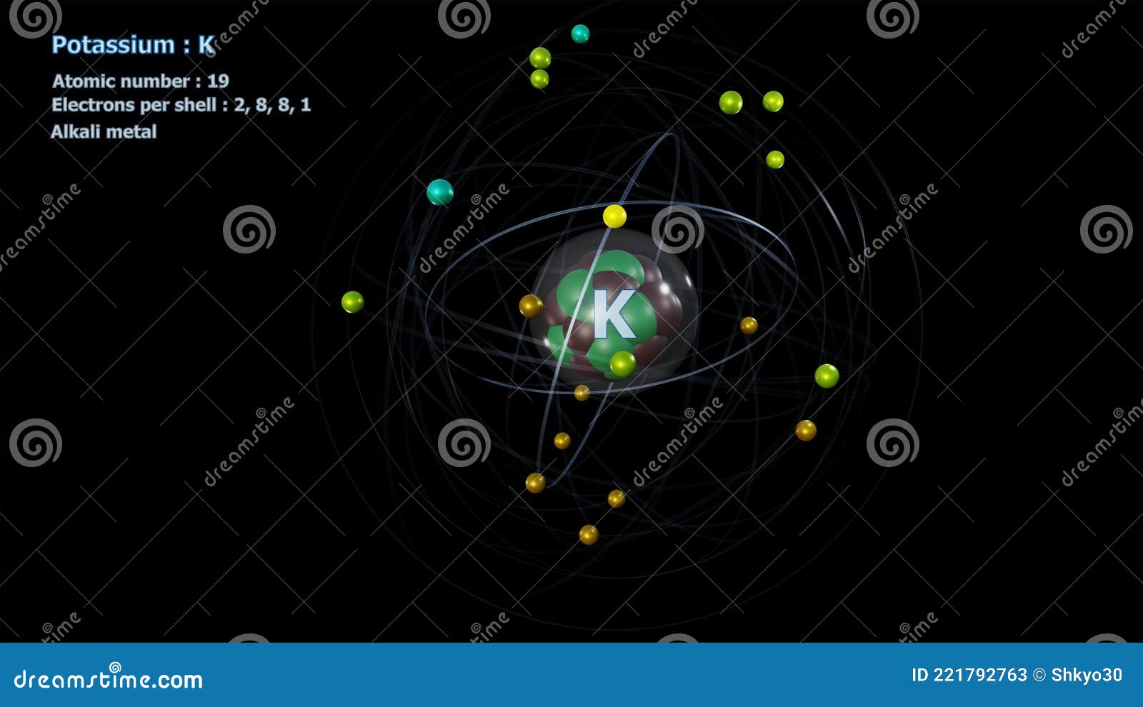 Potassium Atom Bohr Model Cartoon Vector | CartoonDealer.com #267662209