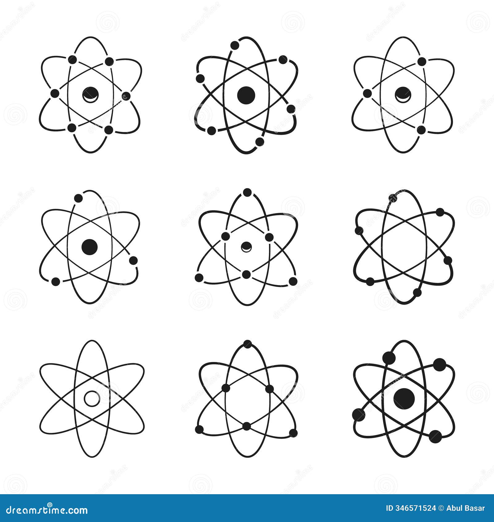 Atom or Proton Nucleus, Science Technology, Molecular Sign Symbol ...