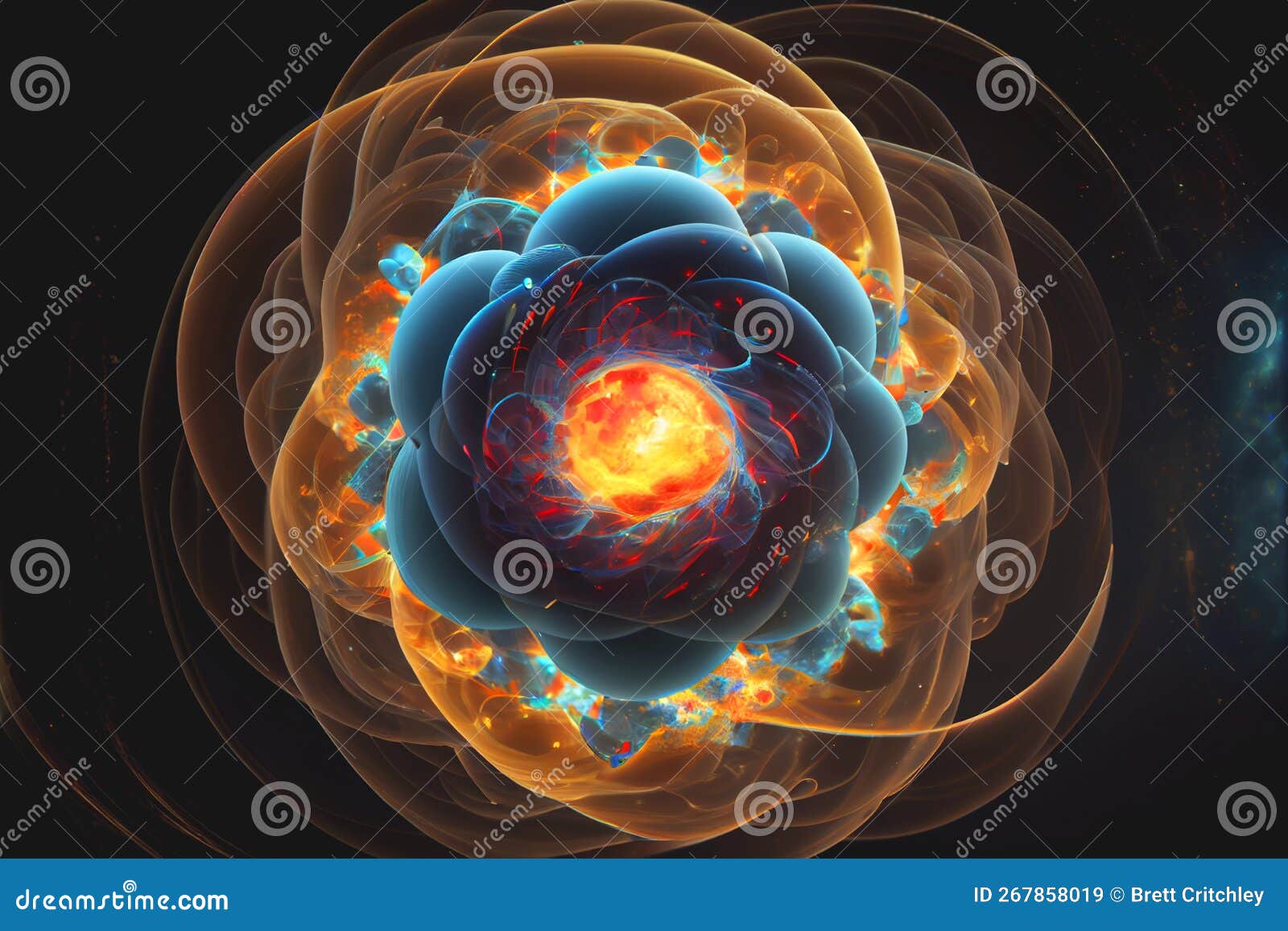 The atom quantum physics stock illustration. Illustration of purple ...