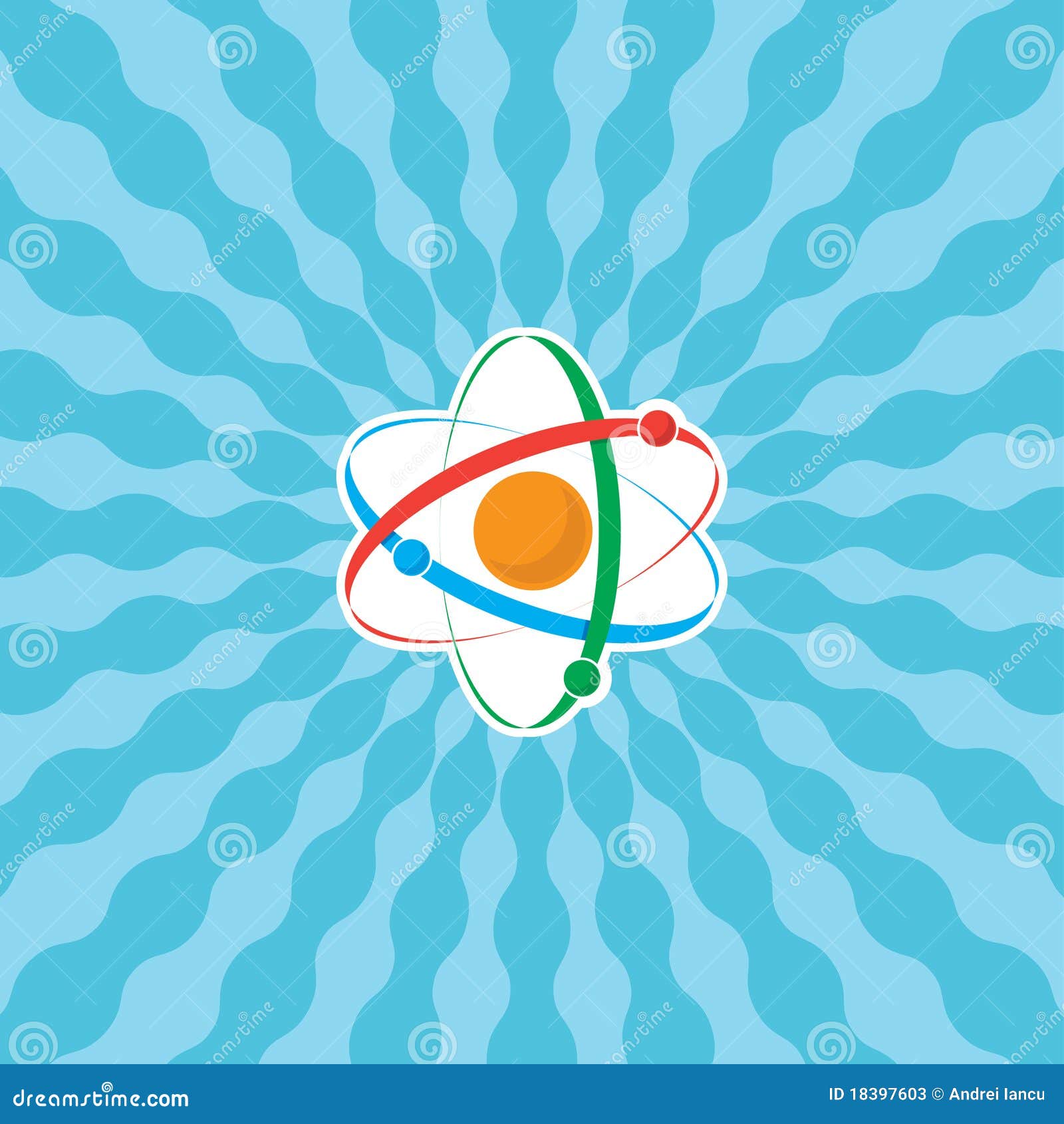 Atom with rays stock vector. Illustration of scientific - 18397603