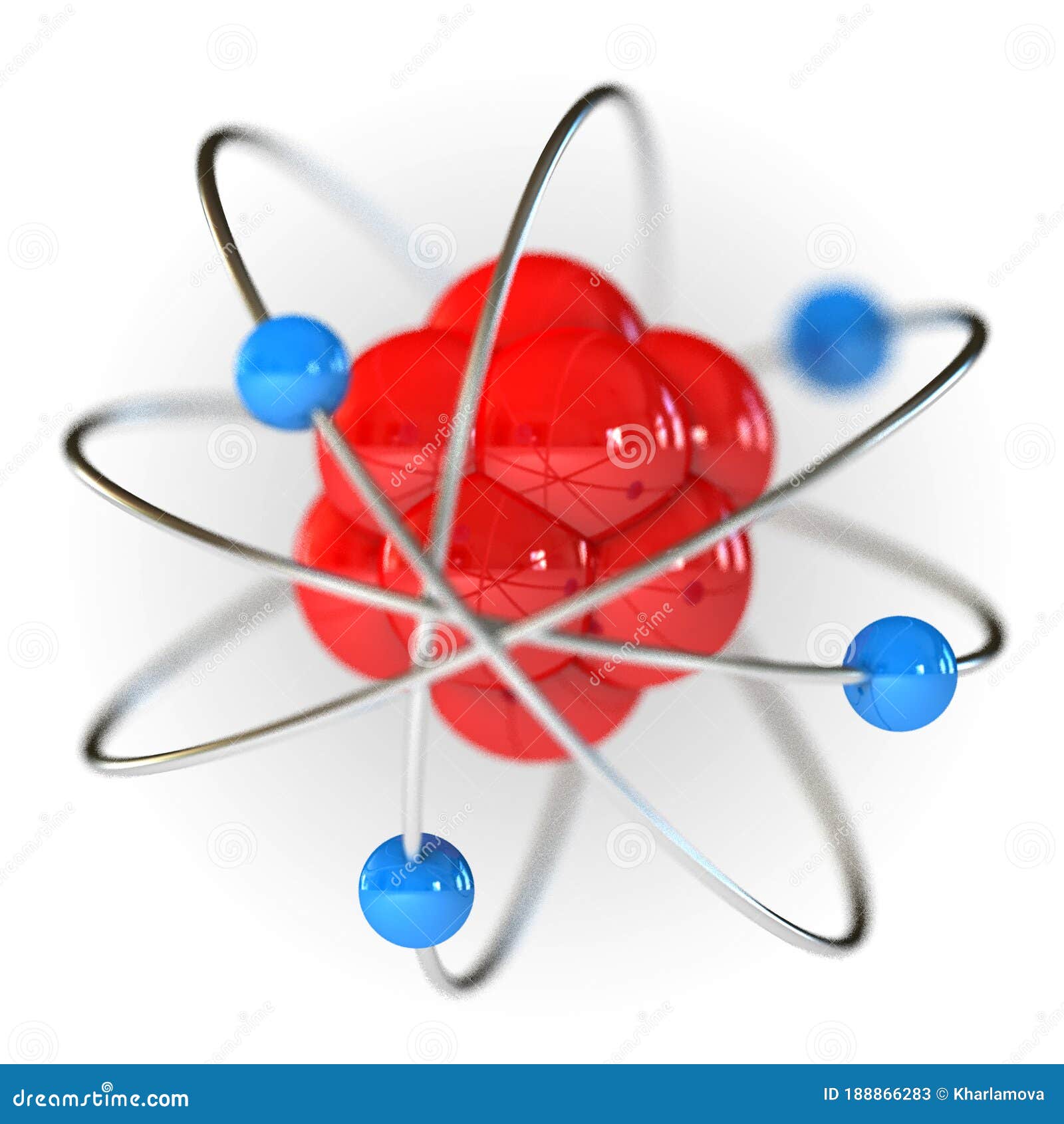 Atom. Realistic 3d Rendering with the Effect Low Depth of Field Stock ...