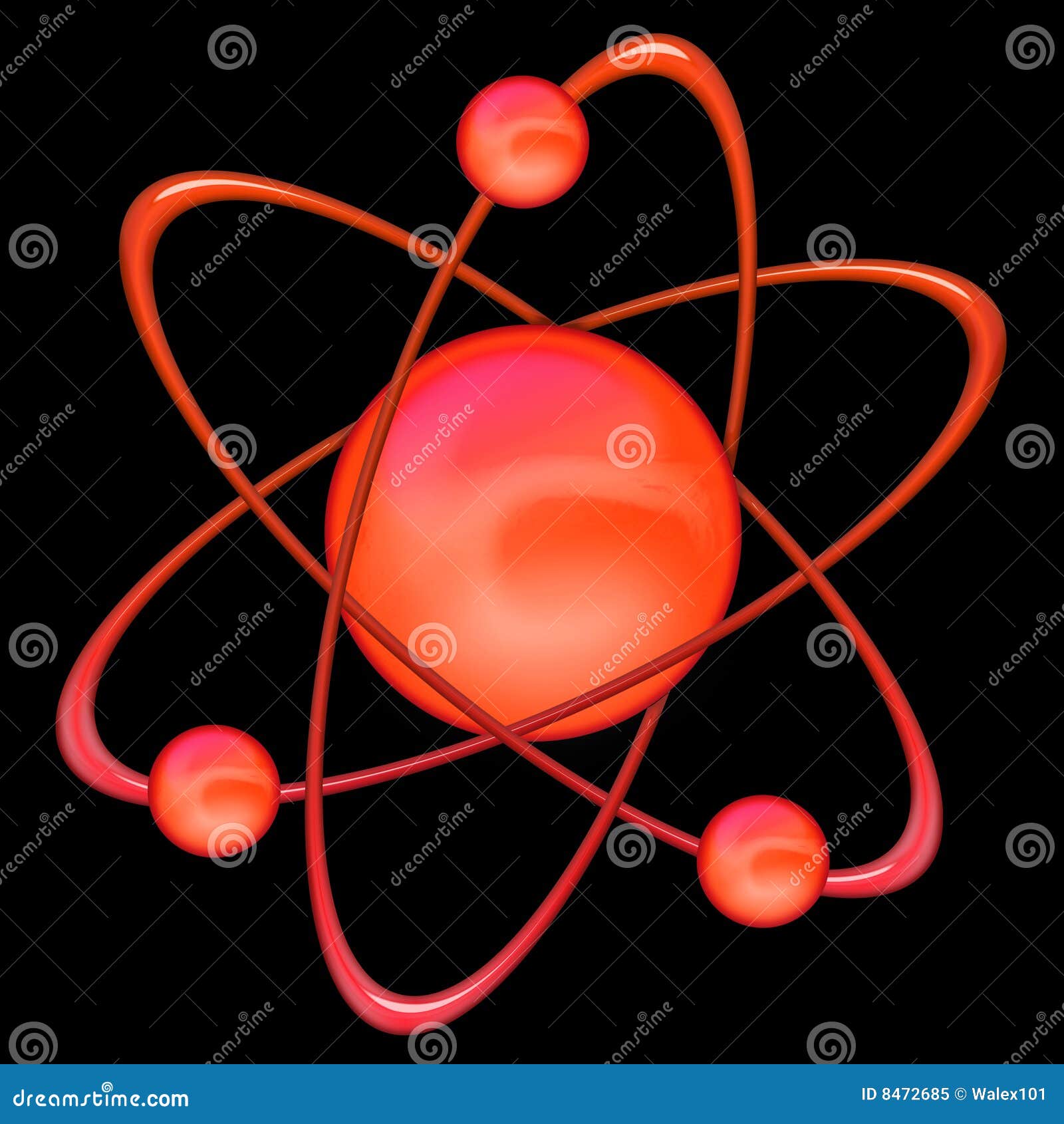 Atom Red - Black Background Stock Illustration - Illustration of ...