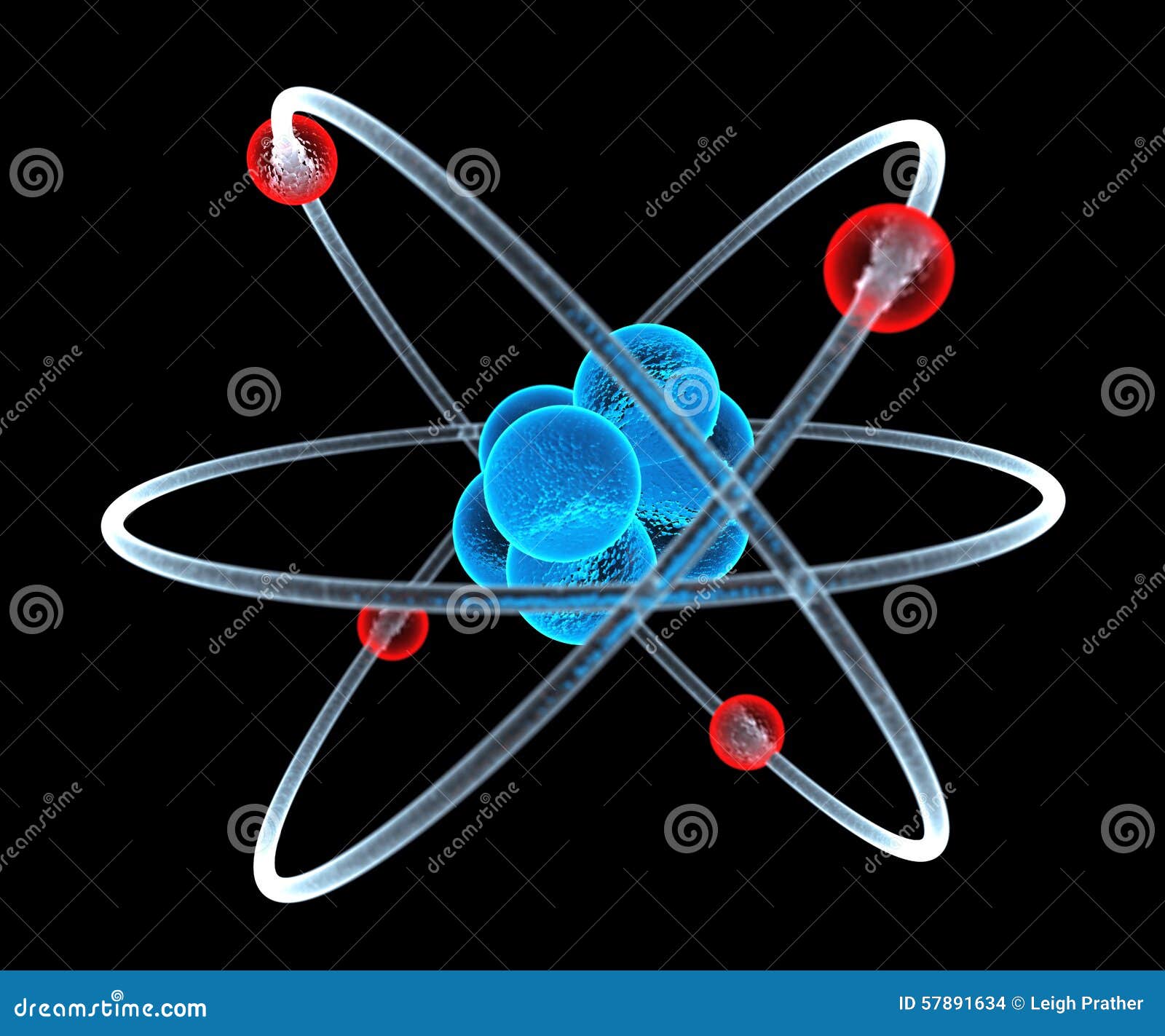 Atom stock illustration. Illustration of nucleus, nano - 57891634
