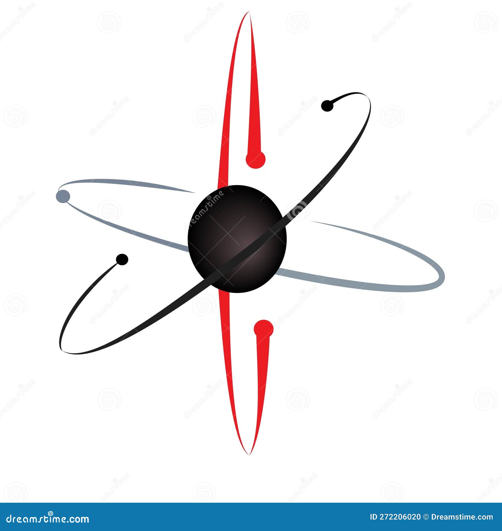 Atom Red Gray Black Logo Symbol 3d Vector Clip Art Stock Vector ...