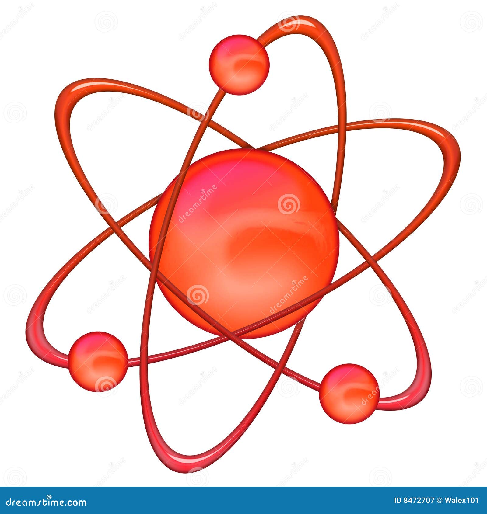 Atom Red - White Background Stock Illustration - Illustration of ...
