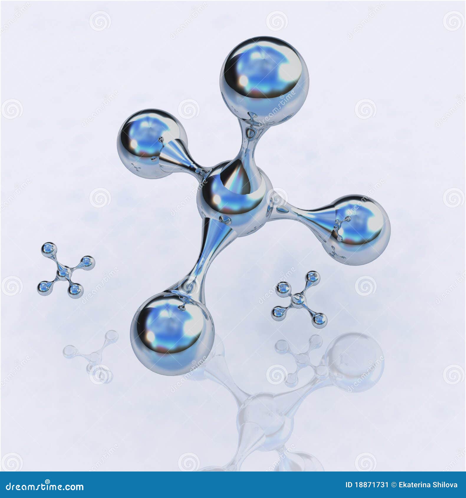 Atom Reflective Structure on White Stock Illustration - Illustration of ...