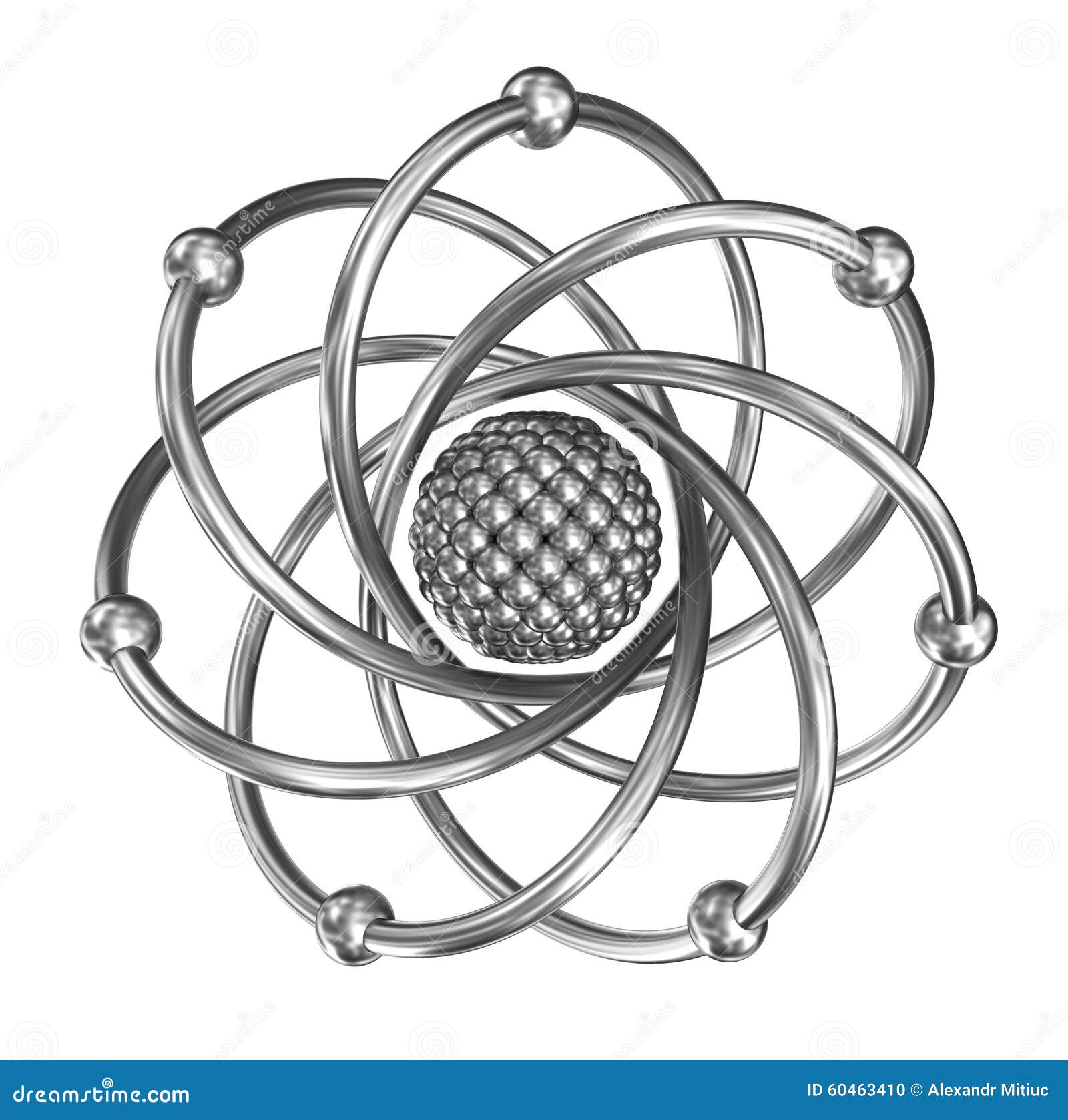 Atom - Relistic Model from Steel Over White Stock Illustration ...