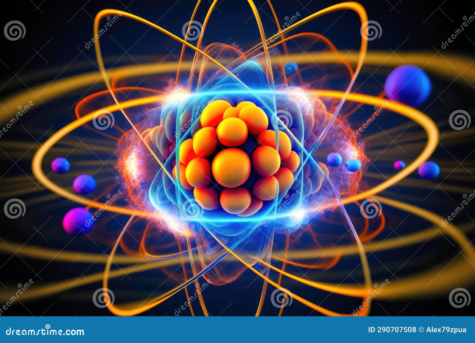 Protons Collision And Fermi Gamma-ray Royalty-Free Cartoon | CartoonDealer.com #109012088