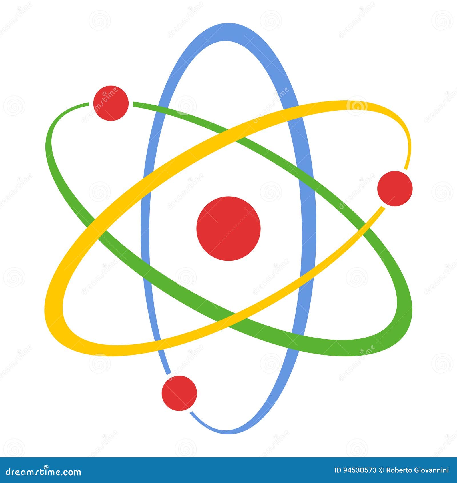 Atom Science Concept Flat Icon on White Stock Vector - Illustration of ...