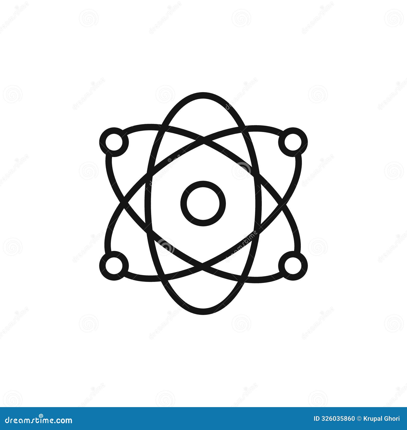 Atom Scientific Poster With Atomic Structure: Nucleus Of Protons And ...