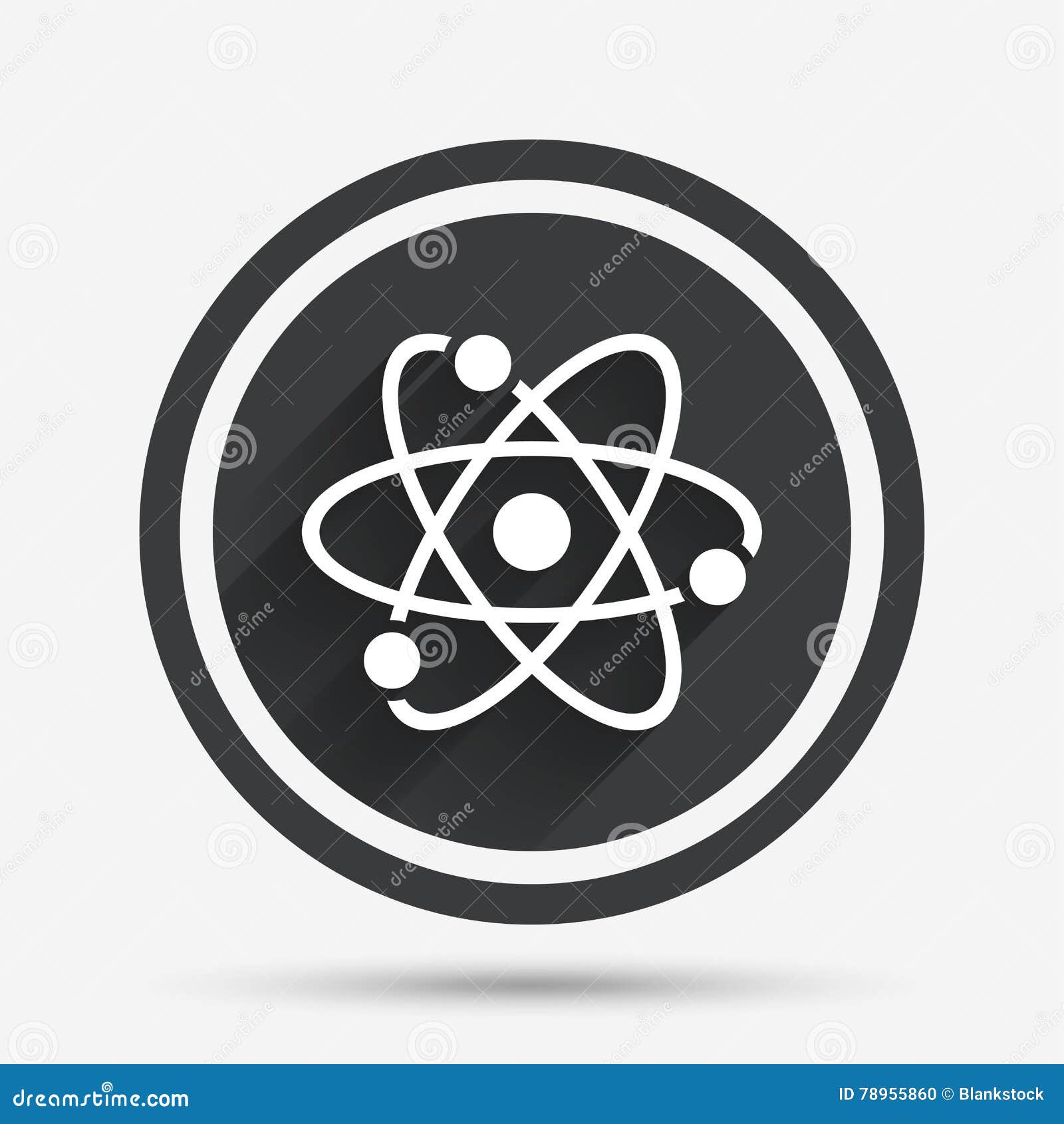 Atom Sign Icon. Atom Part Symbol Stock Vector - Illustration of round ...