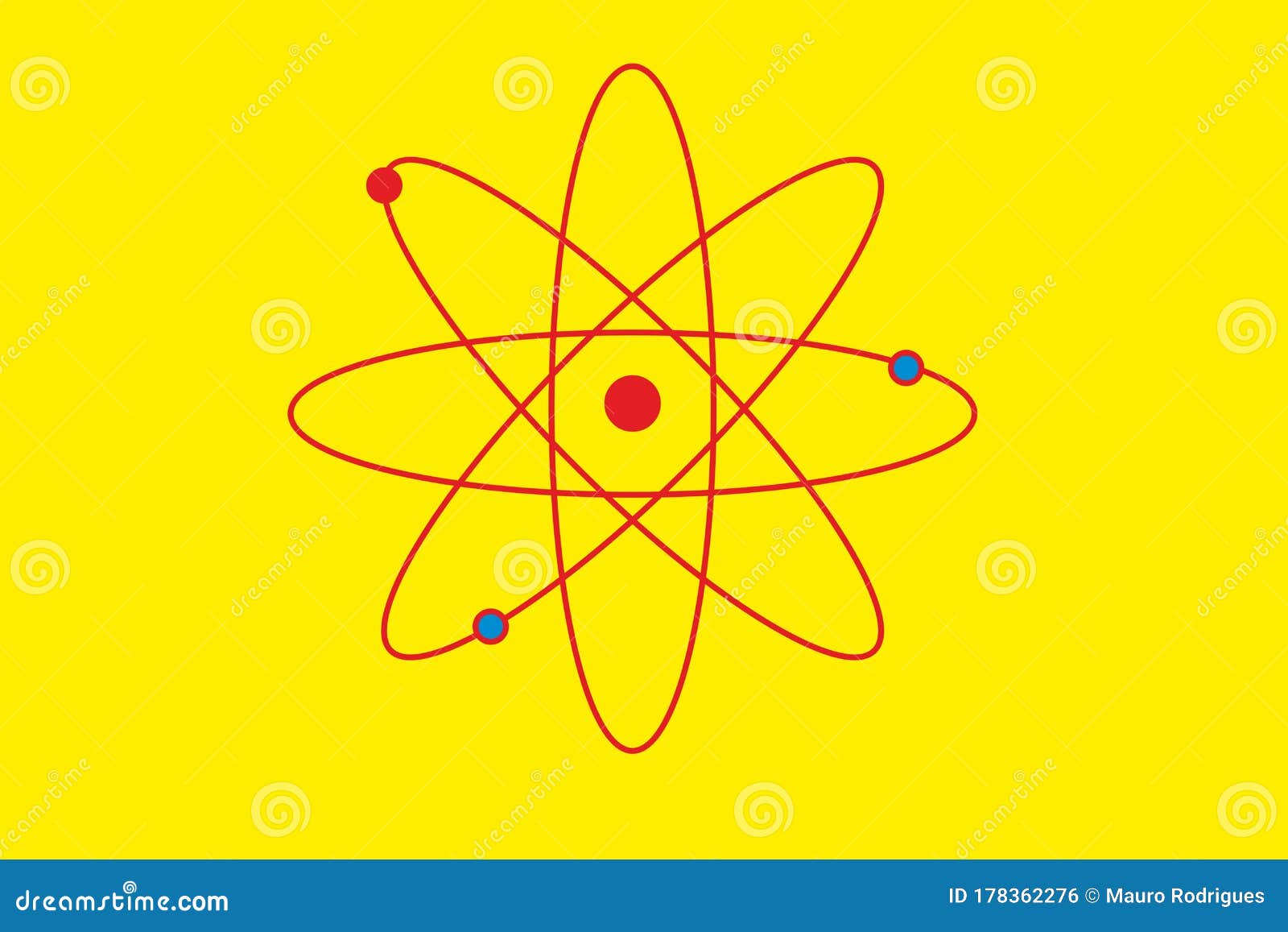 Atom Sign in Yellow Background Stock Illustration - Illustration of ...