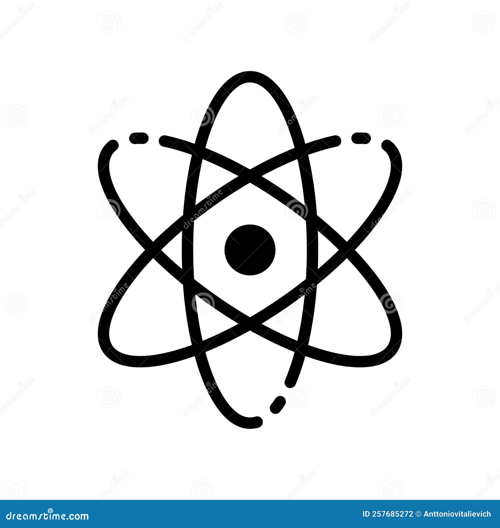 Atom Silhouette Icon. Scientific Atom Symbol. Sign of Education and ...